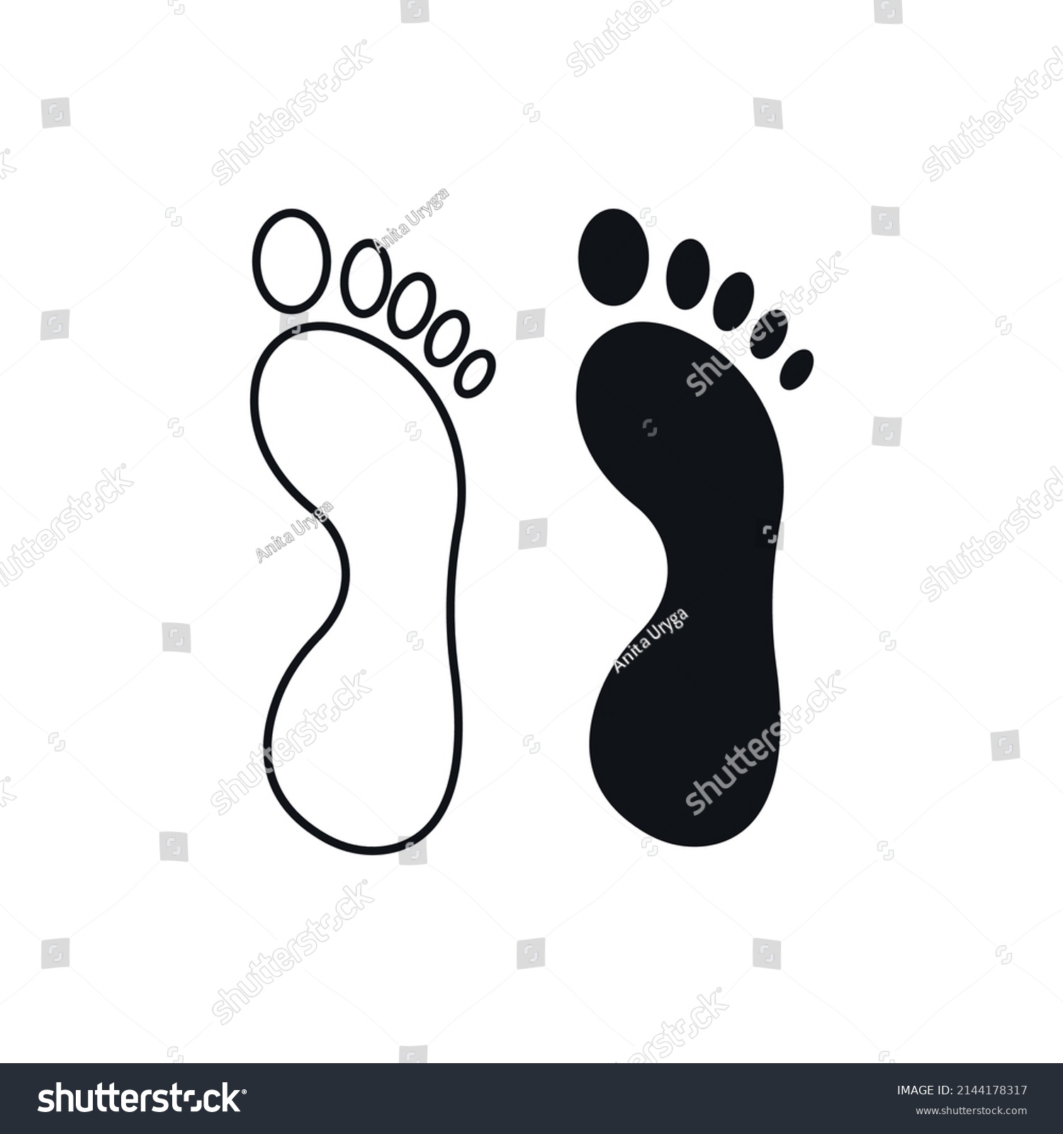 Feet Simple Line Black Vector Icons Stock Vector (Royalty Free ...