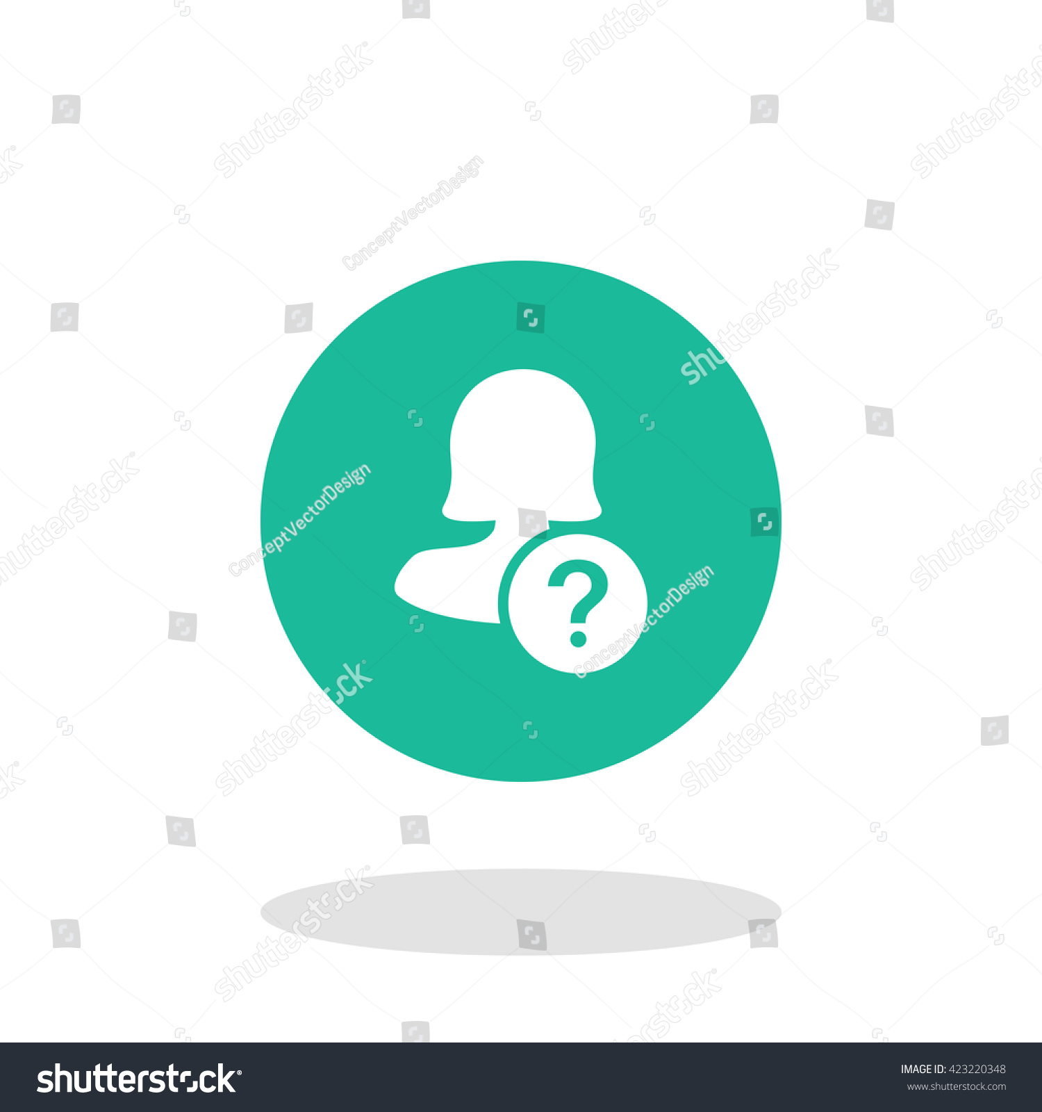 Female Ask User Icon Stock Vector (Royalty Free) 423220348 | Shutterstock