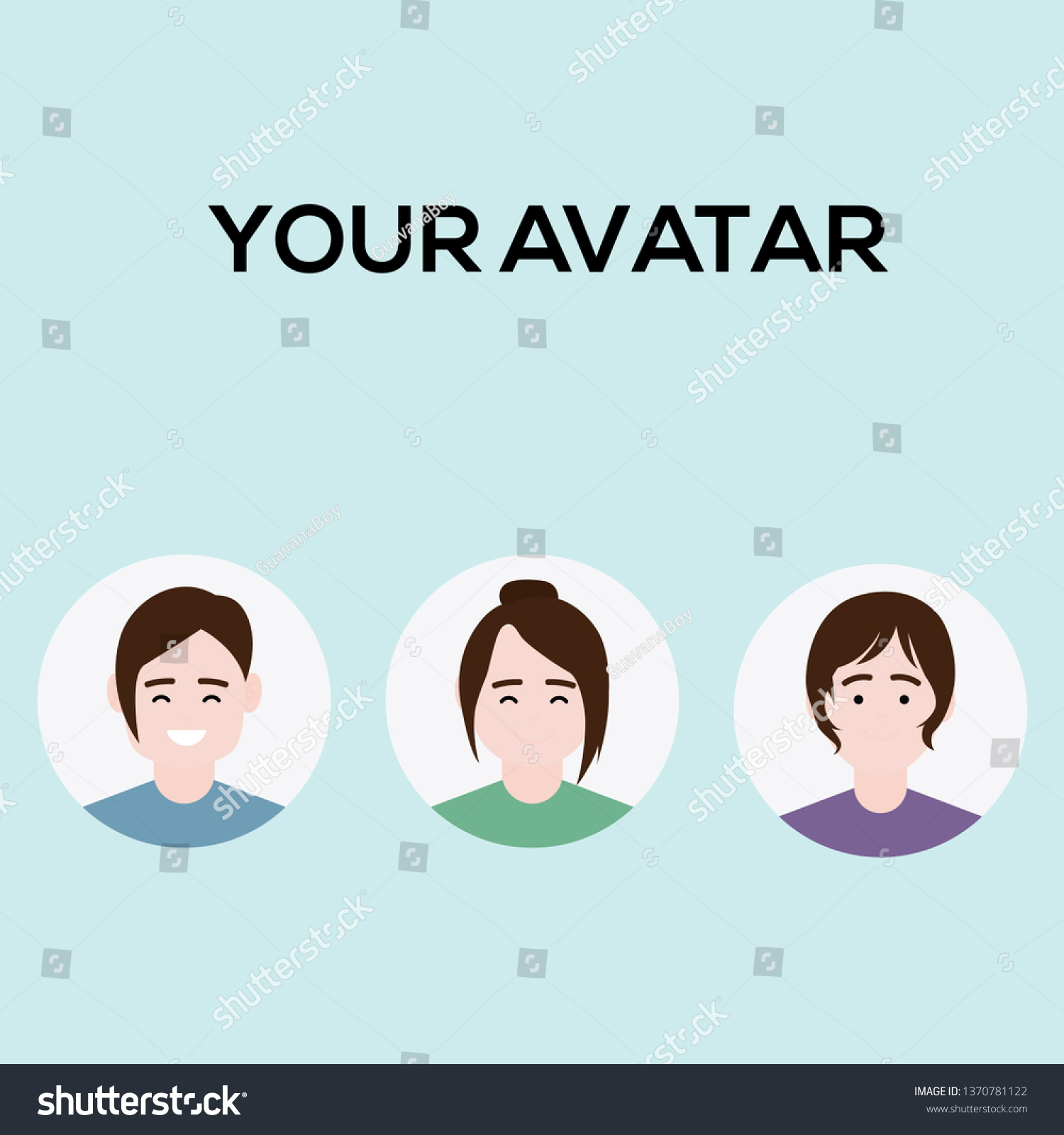 Female Avatar Set Stock Vector (Royalty Free) 1370781122 | Shutterstock