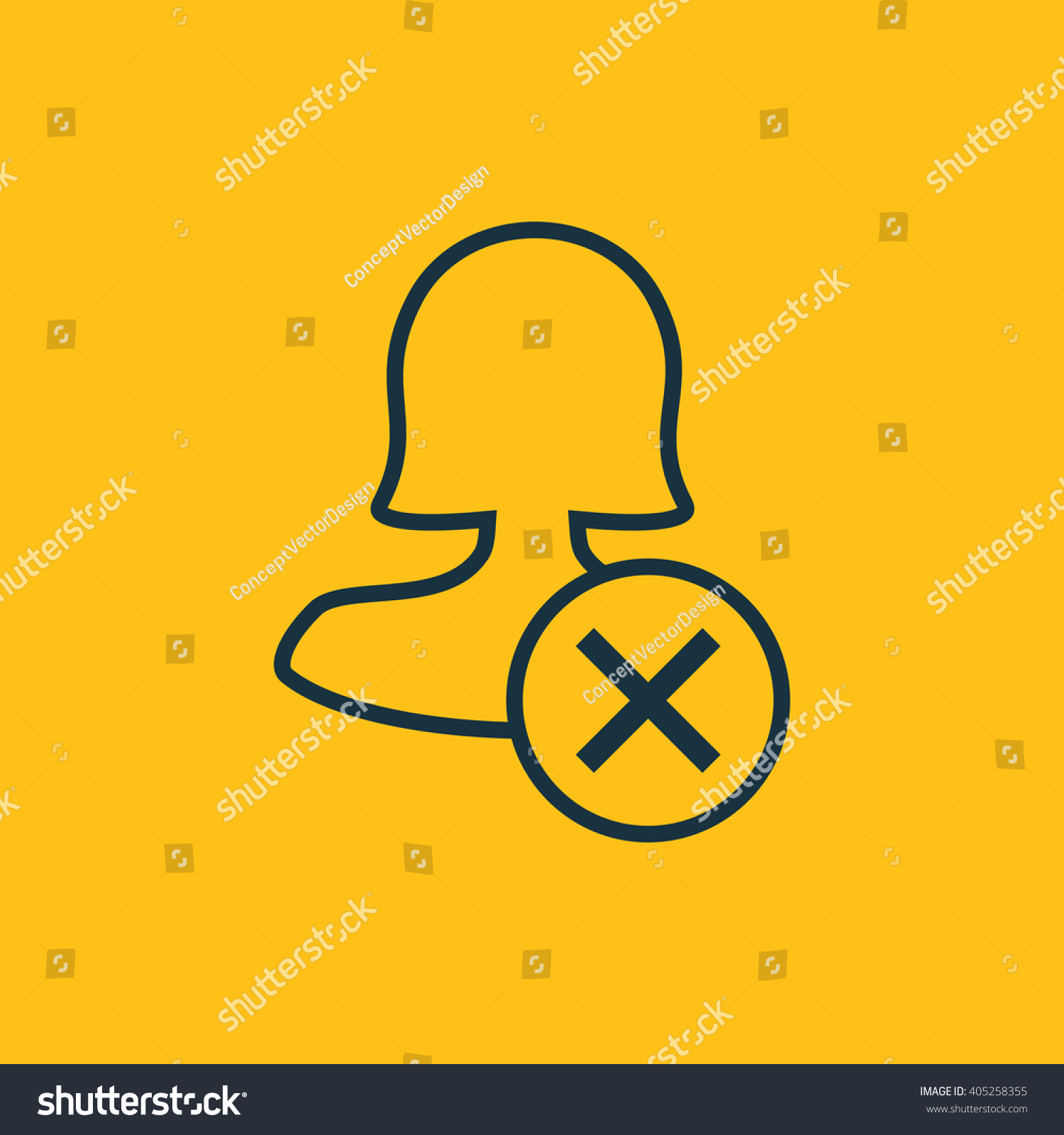 Female Cancel User Icon Stock Vector (Royalty Free) 405258355