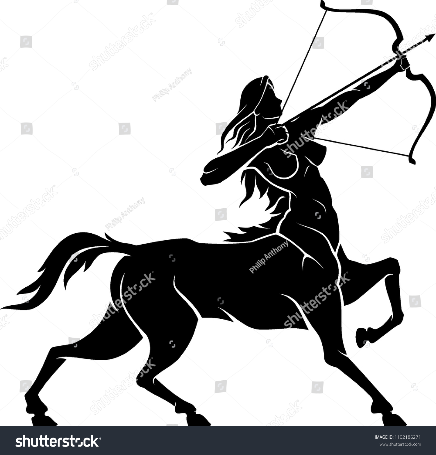 Female Centaur Archer Stock Vector (Royalty Free) 1102186271 | Shutterstock