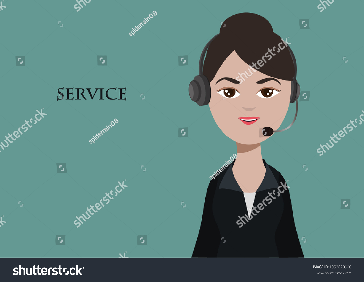 Female Customer Service Vector: vector de stock (libre de regalías ...