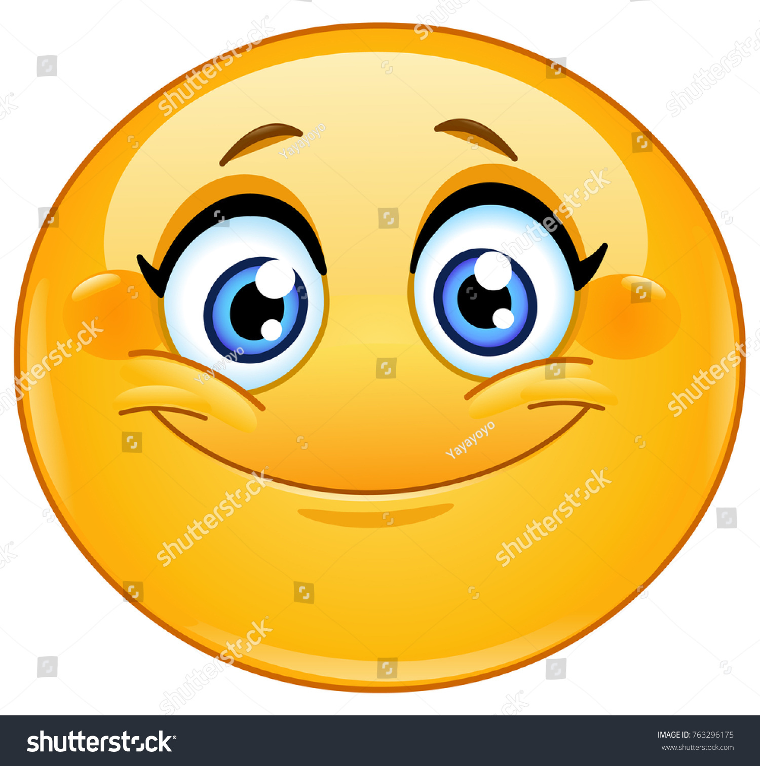 Female Emoticon Smiling: เวกเตอร์สต็อก (ปลอดค่าลิขสิทธิ์) 763296175 ...