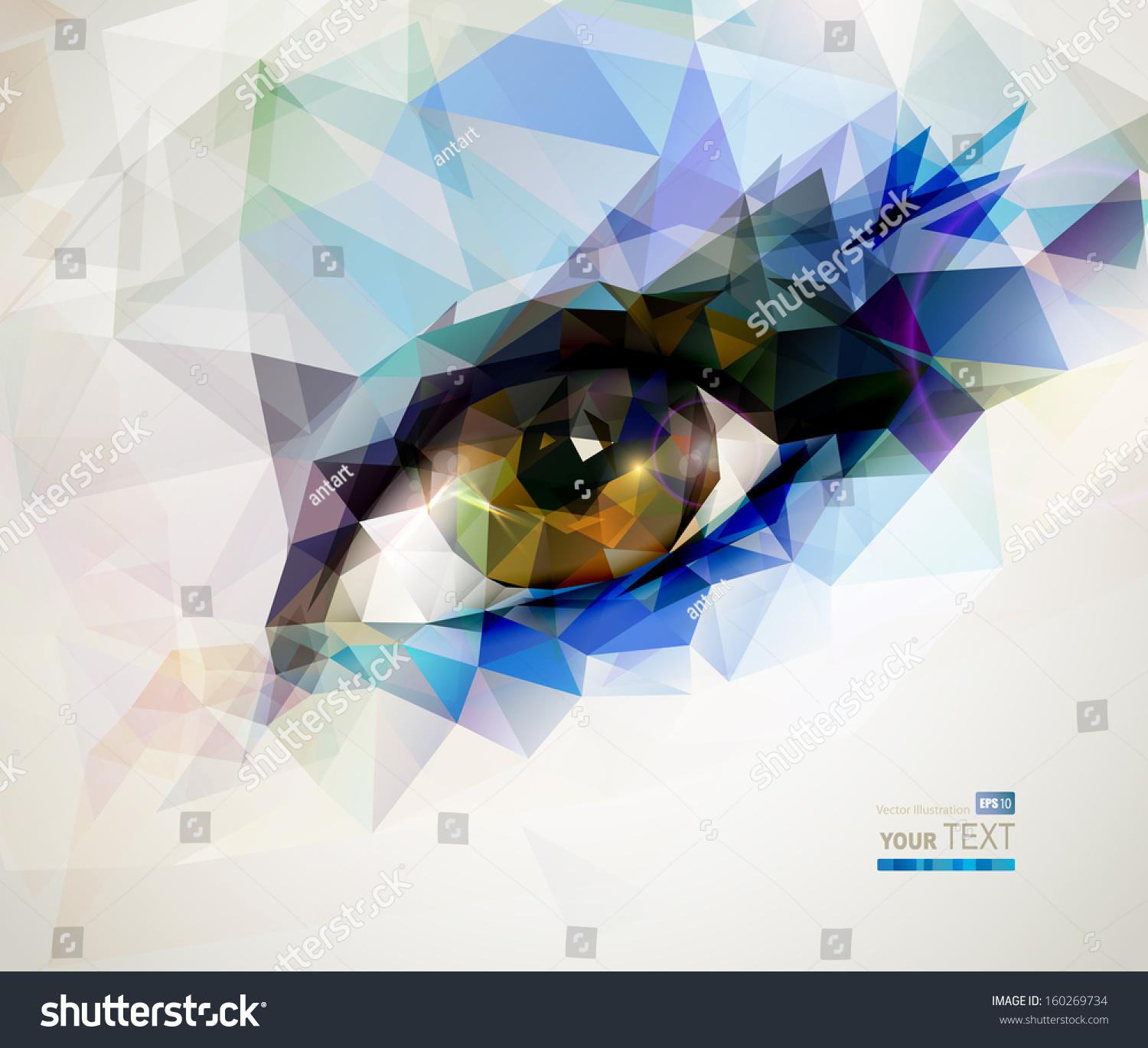 폴리곤에서 만들어진 여자 눈 스톡 벡터(로열티 프리) 160269734 | Shutterstock
