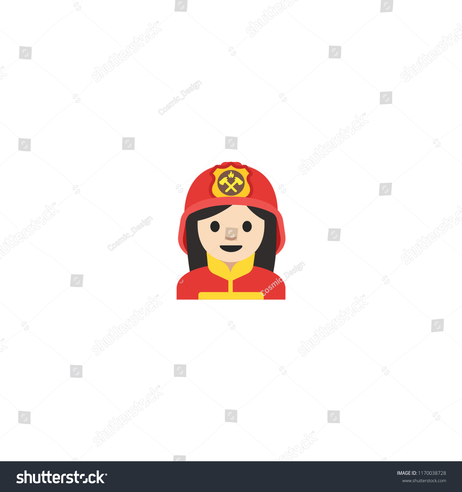 Female Firefighter Vector Flat Illustration: vector de stock (libre de ...
