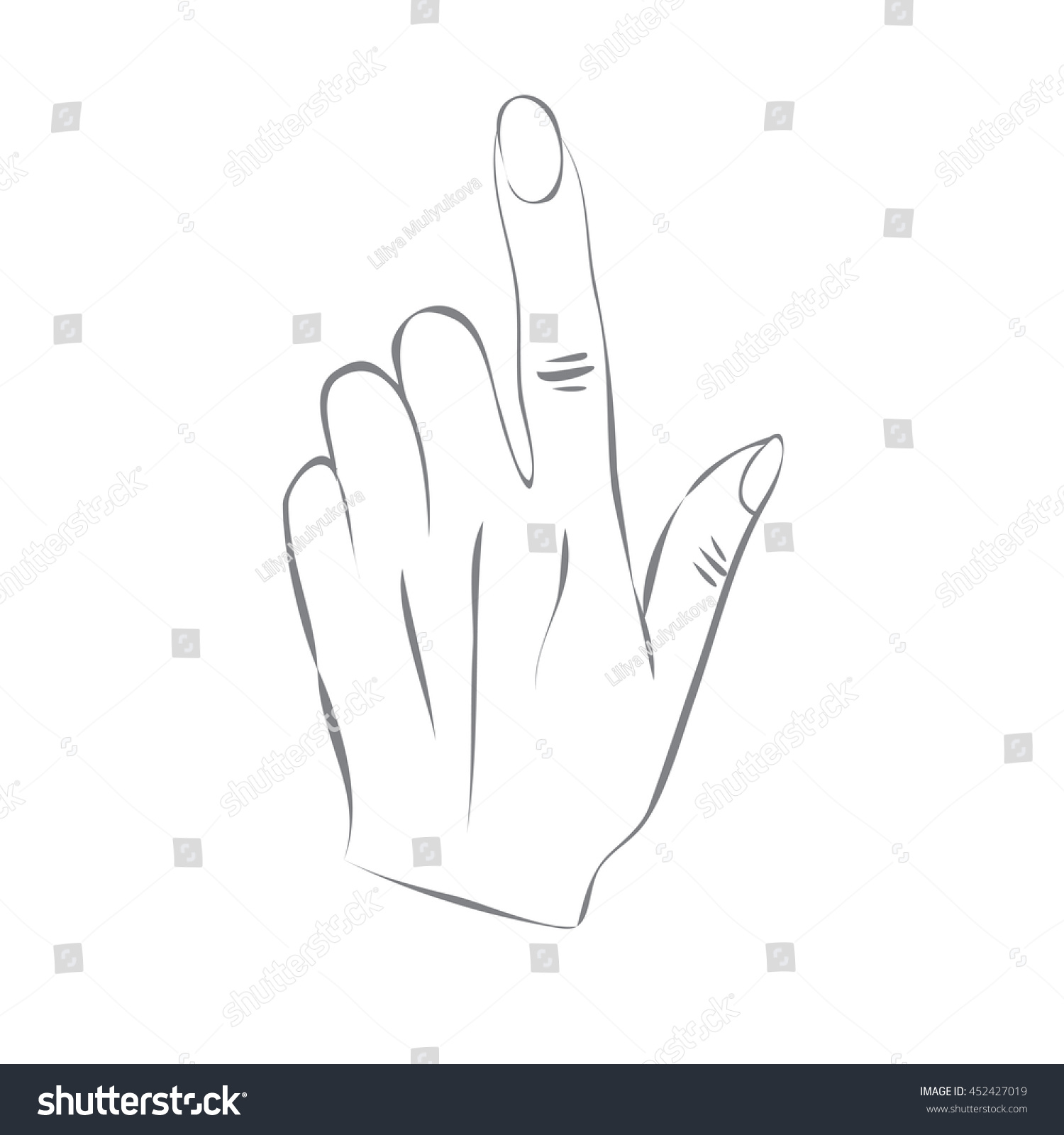 Female Hand Vector Illustration Stock Vector (Royalty Free) 452427019 ...