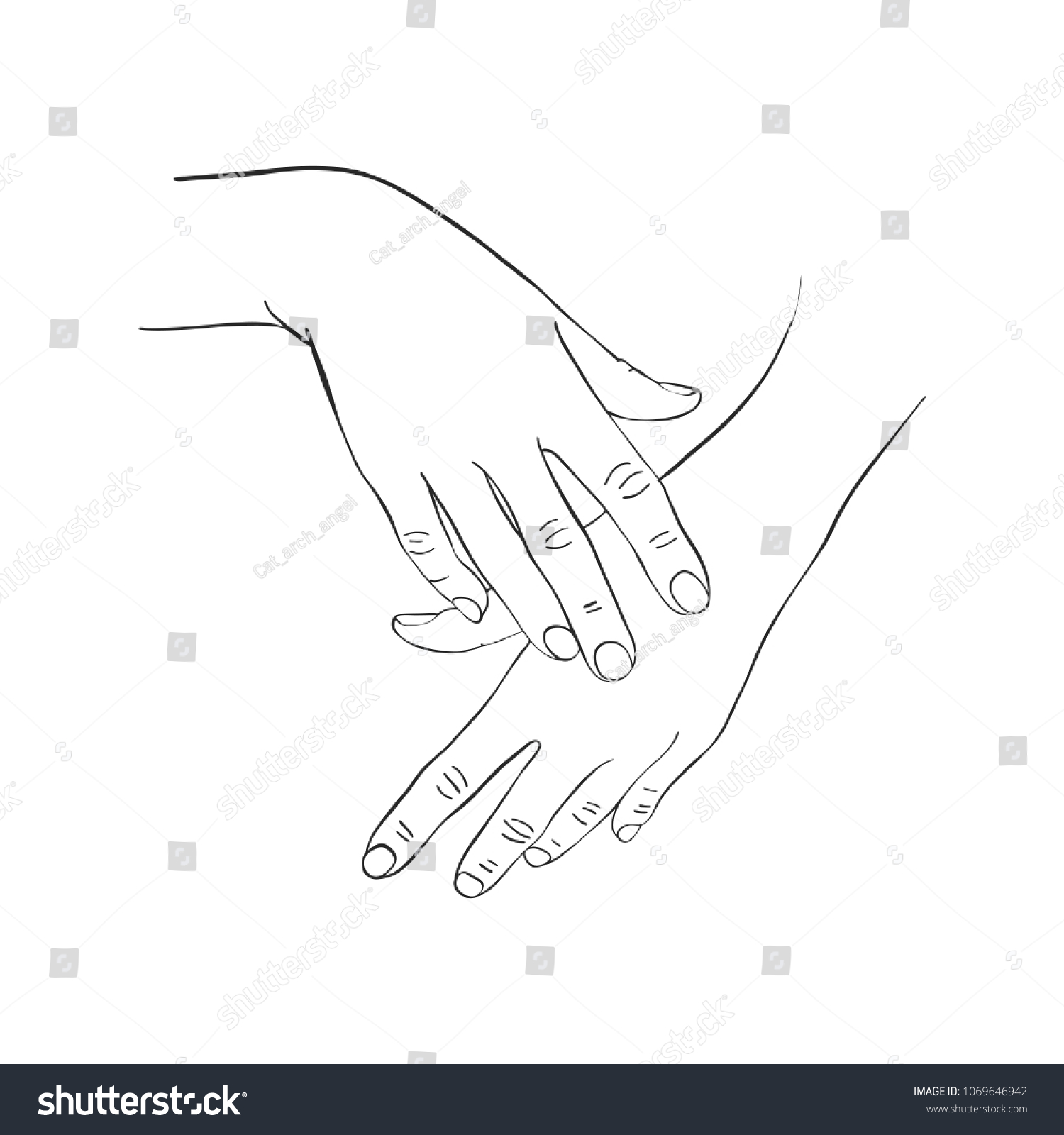 Female Hands Applying Cream Line Drawing Stock Vector Royalty Free