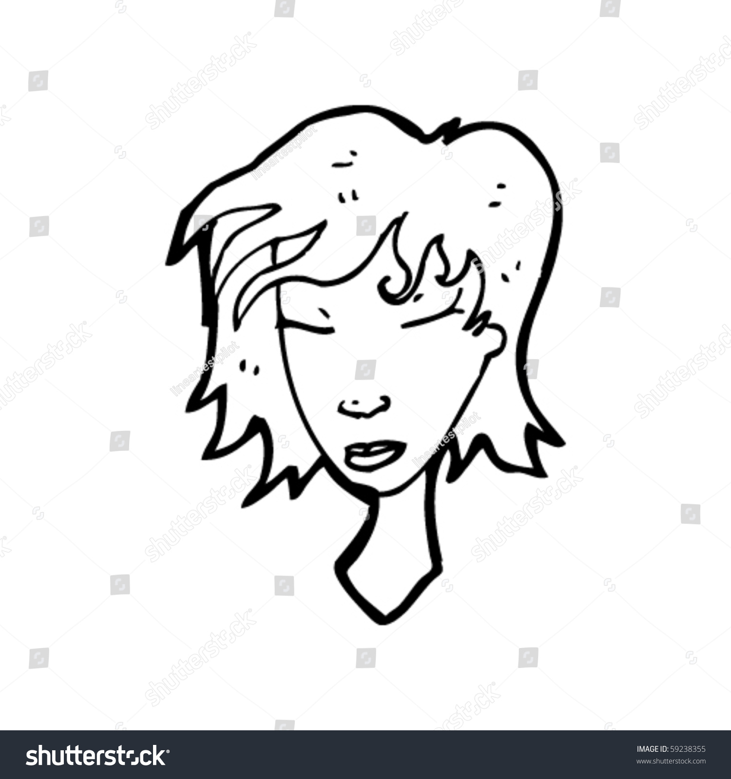 Female Head Cartoon Stock Vector (Royalty Free) 59238355