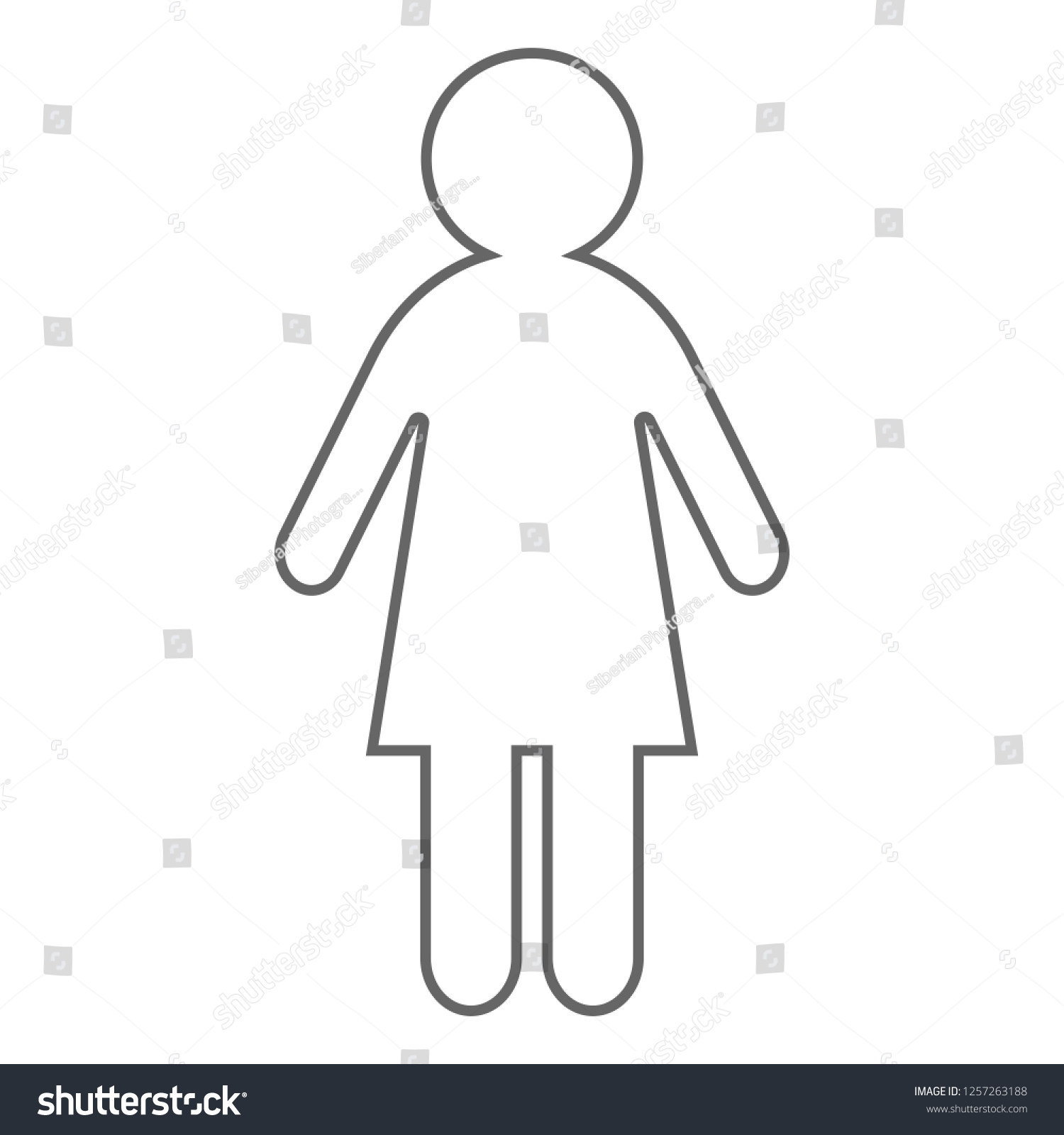 Female Icon Outline Vector Stock Vector (Royalty Free) 1257263188 ...