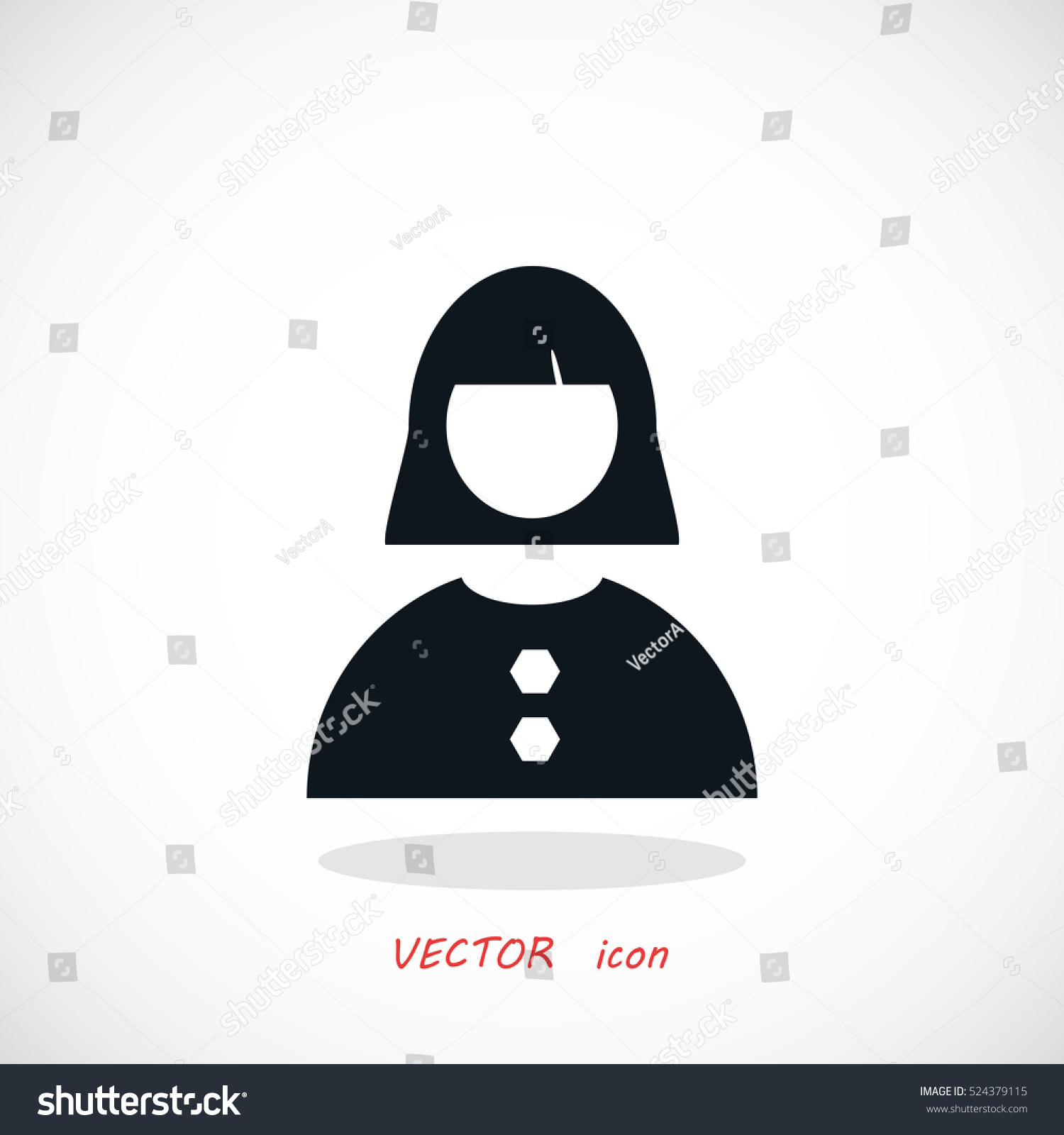 Female Icon Vector Flat Design Best Stock Vector (Royalty Free) 524379115