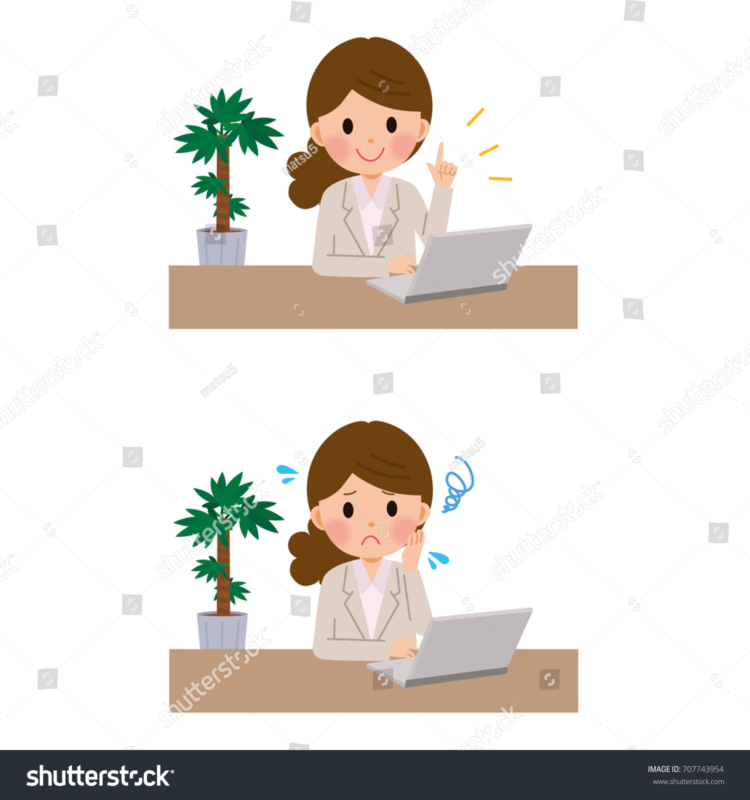 14,704 Cartoon lady with computer Images, Stock Photos & Vectors ...