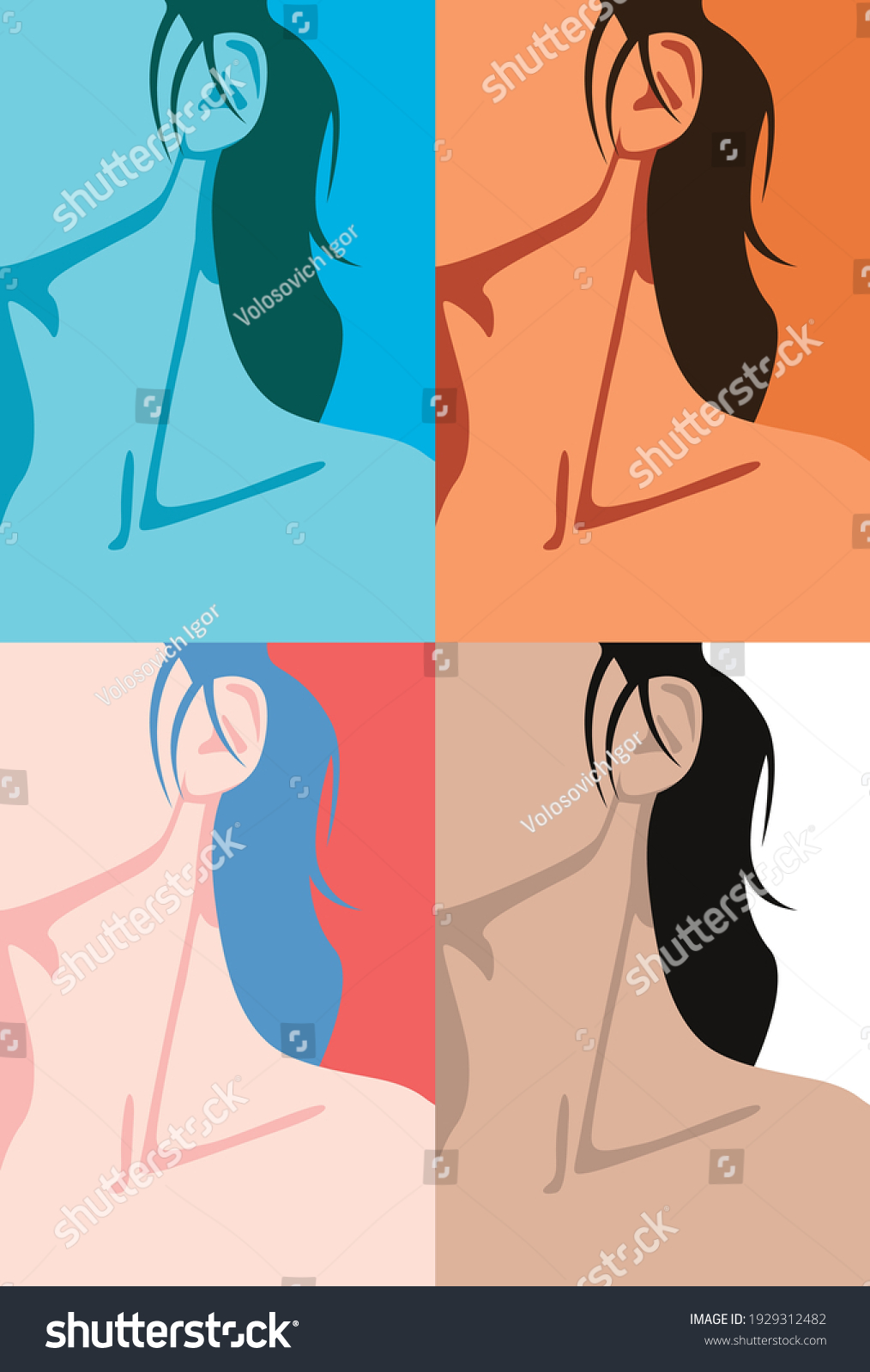 Female Neck Vector Isolation Isolated Stock Vector (Royalty Free ...