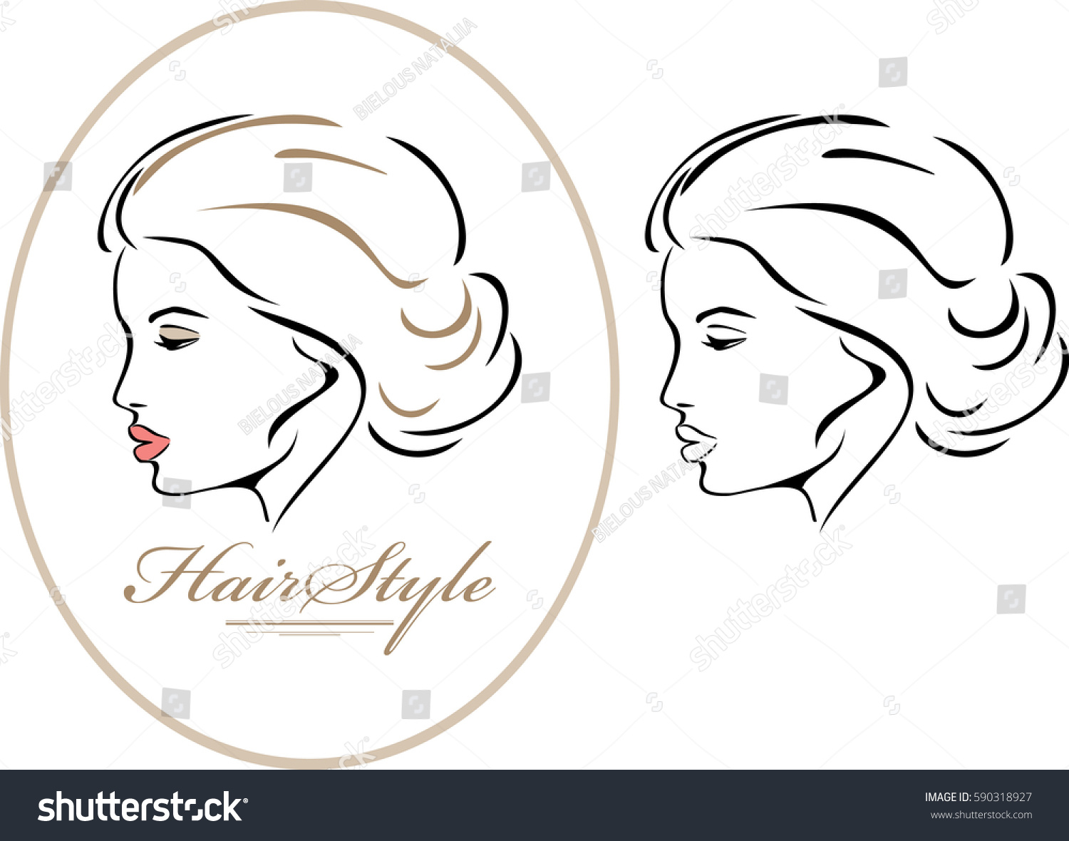 Female Portrait Contour Drawing Vector: เวกเตอร์สต็อก (ปลอดค่าลิขสิทธิ์ ...
