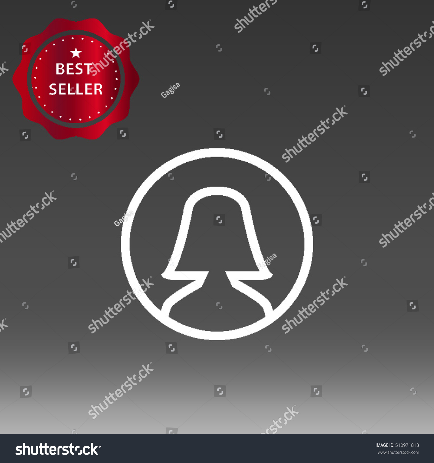 Female Profile Vector Icon Illustration Stock Vector (Royalty Free ...