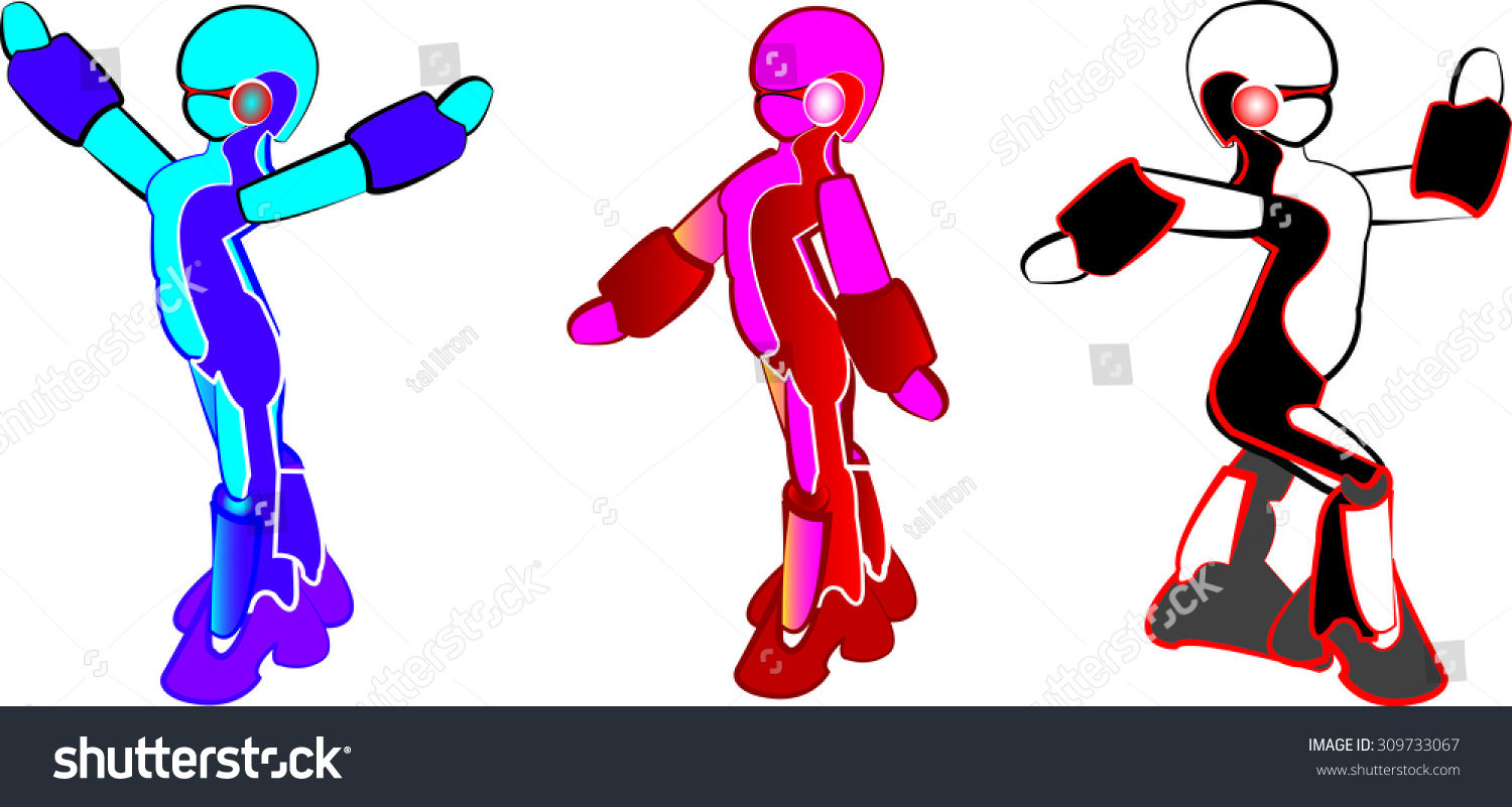 Female Robot Dancing Stock Vector (Royalty Free) 309733067 | Shutterstock