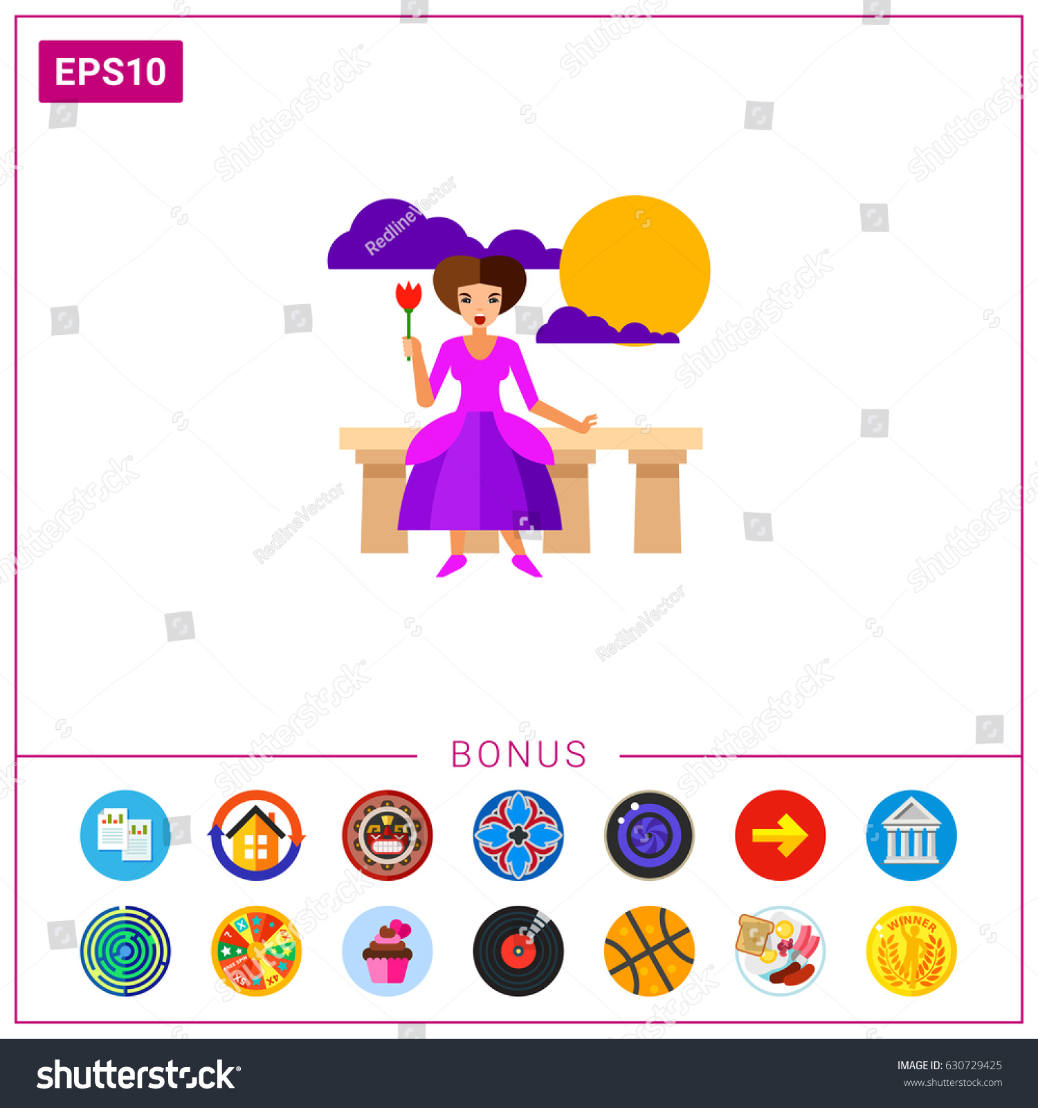 Female Singer Performance Icon: vector de stock (libre de regalías ...