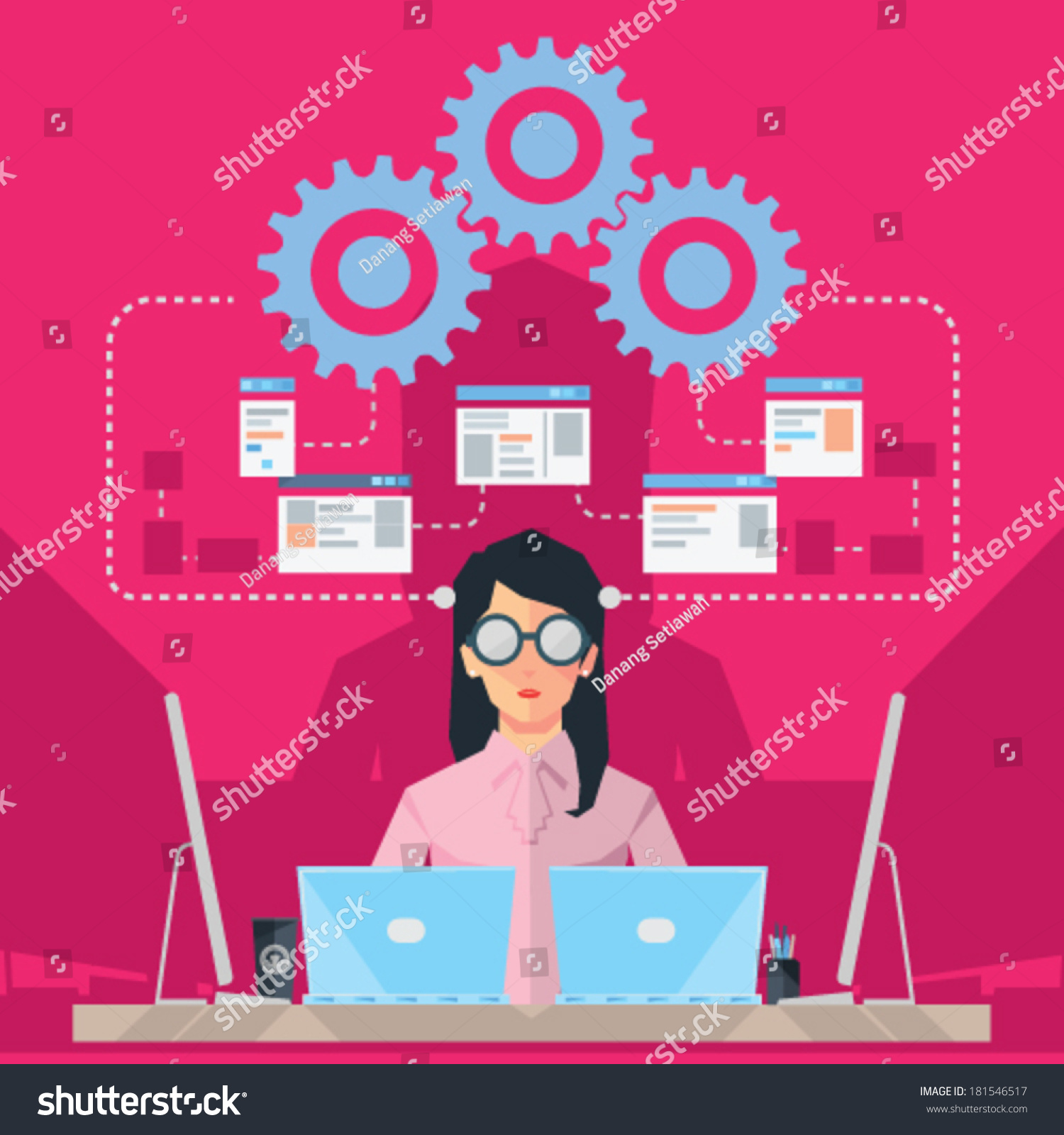 Female Software Engineer Stock Vector (Royalty Free) 181546517 ...