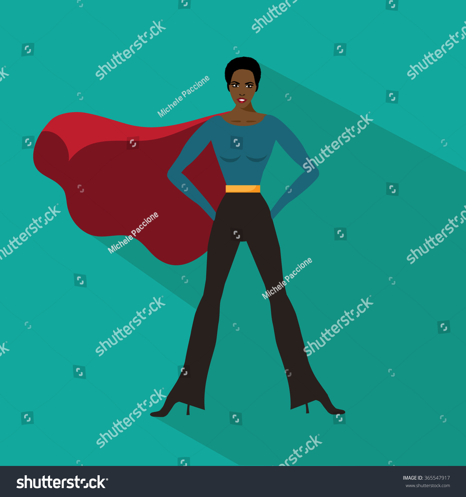 Female Superhero Flat Design Eps 10 Stock Vector (Royalty Free ...