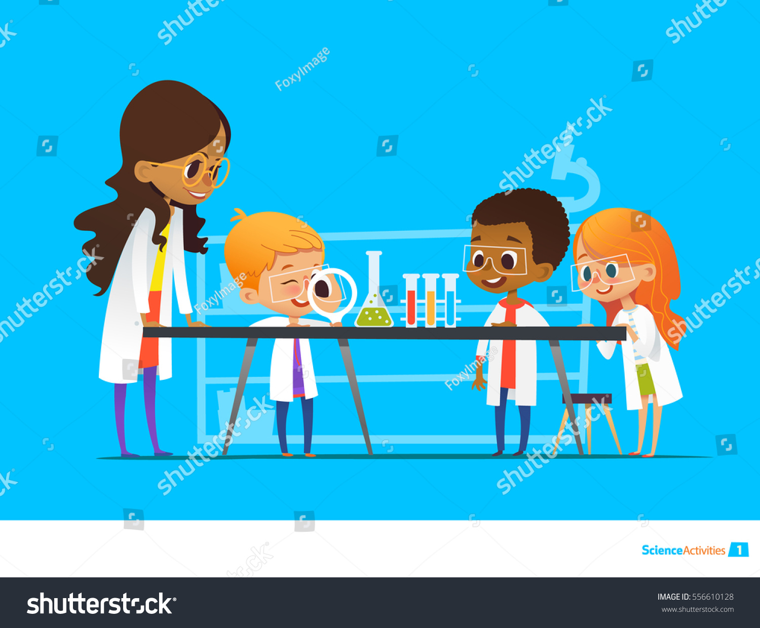 Female Teacher Demonstrates Plant Flask Kids Stock Vector (Royalty Free ... Female Teacher Demonstrates Plant Flask Kids Stock Vector (Royalty Free ...