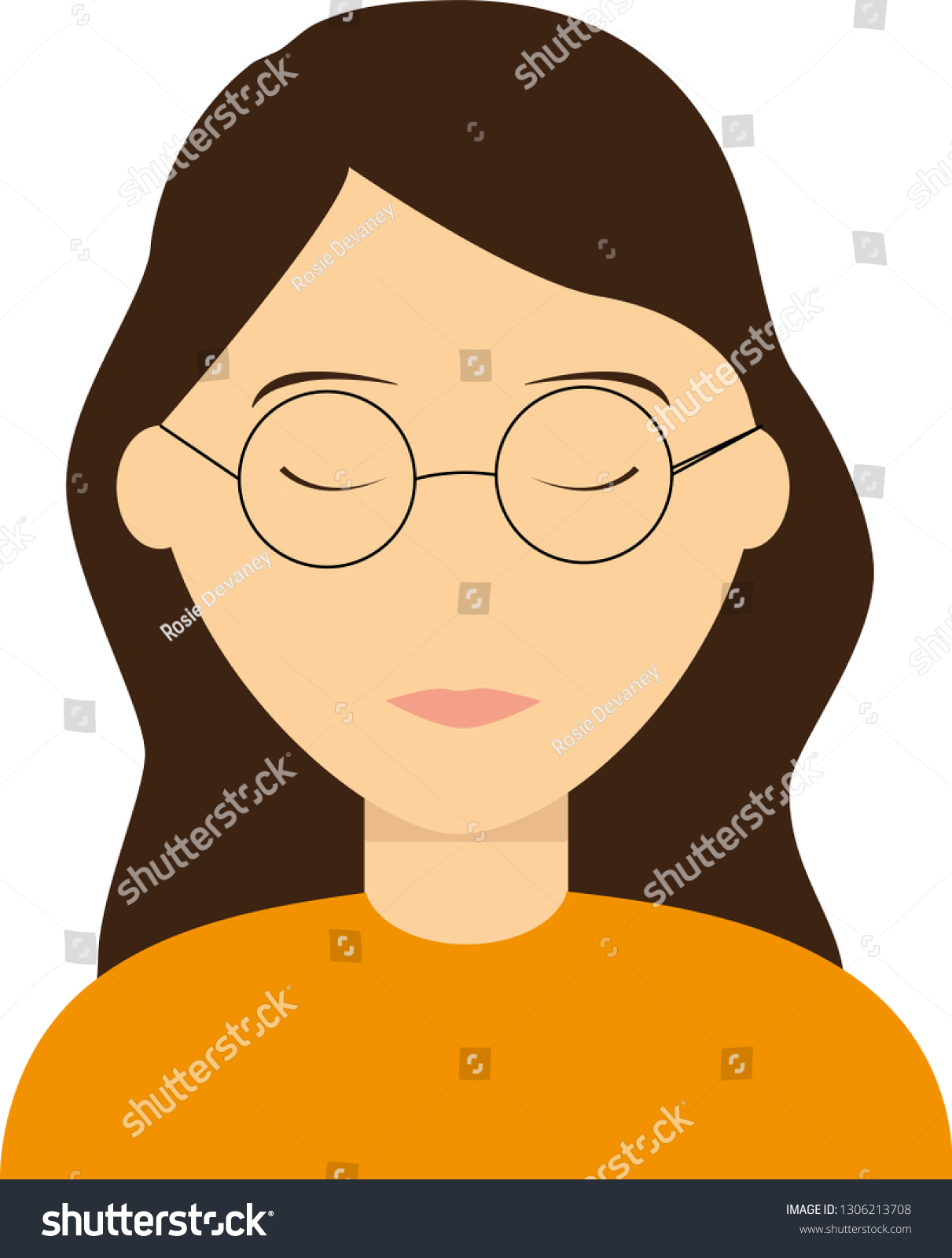 Female Vector Portrait Stock Vector (Royalty Free) 1306213708