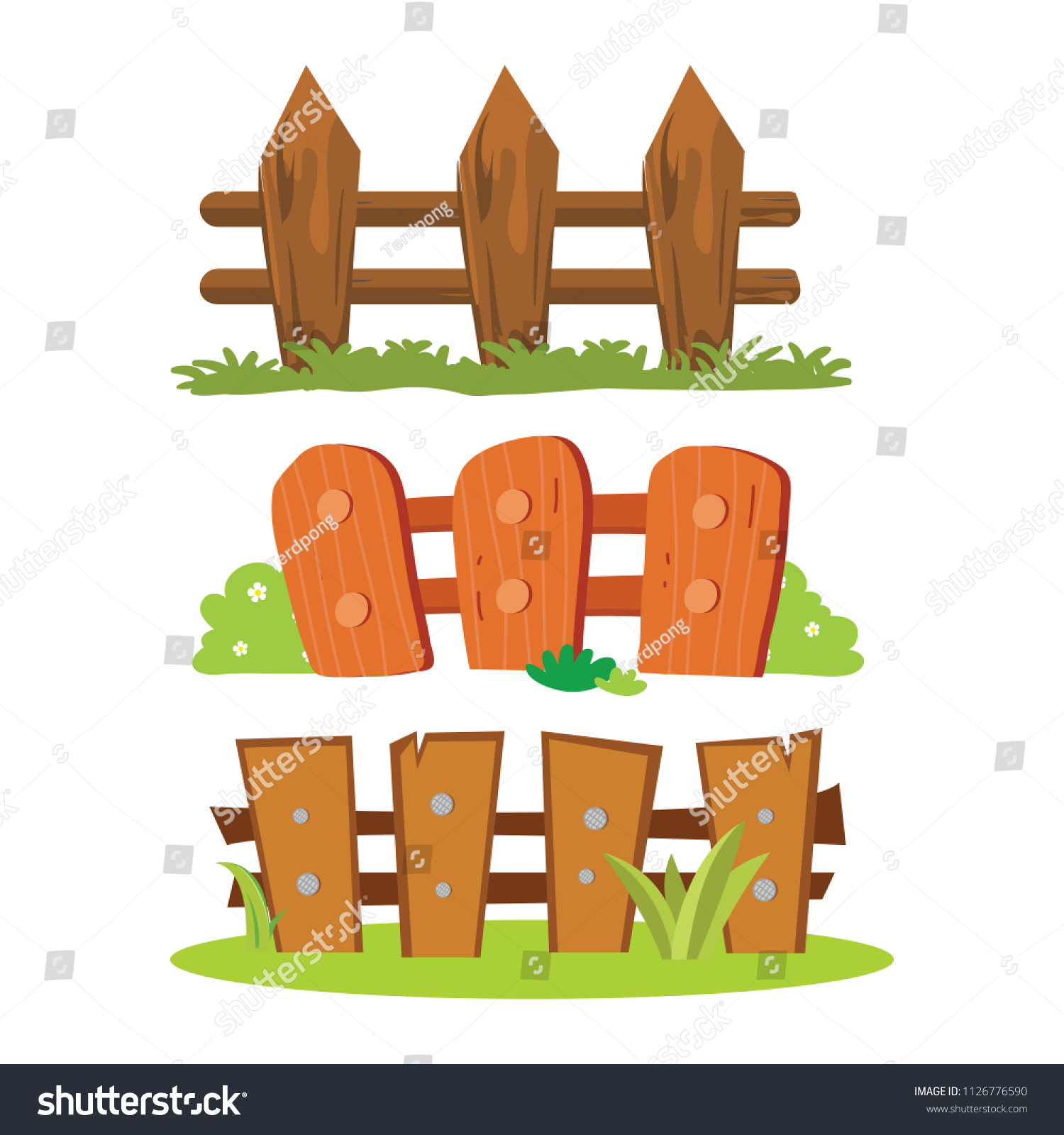 Fence Vector Collection Design Stock Vector (Royalty Free) 1126776590 ...