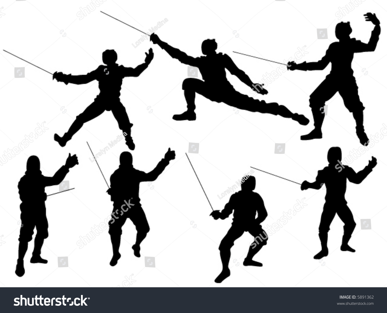 Fencing Vector Silhouette: Vector có sẵn (miễn phí bản quyền) 5891362 ...