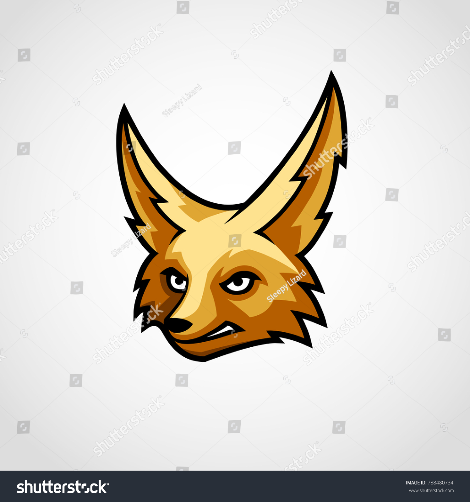 Fennec Fox Mascot Logo Vector: vetor stock (livre de direitos ...
