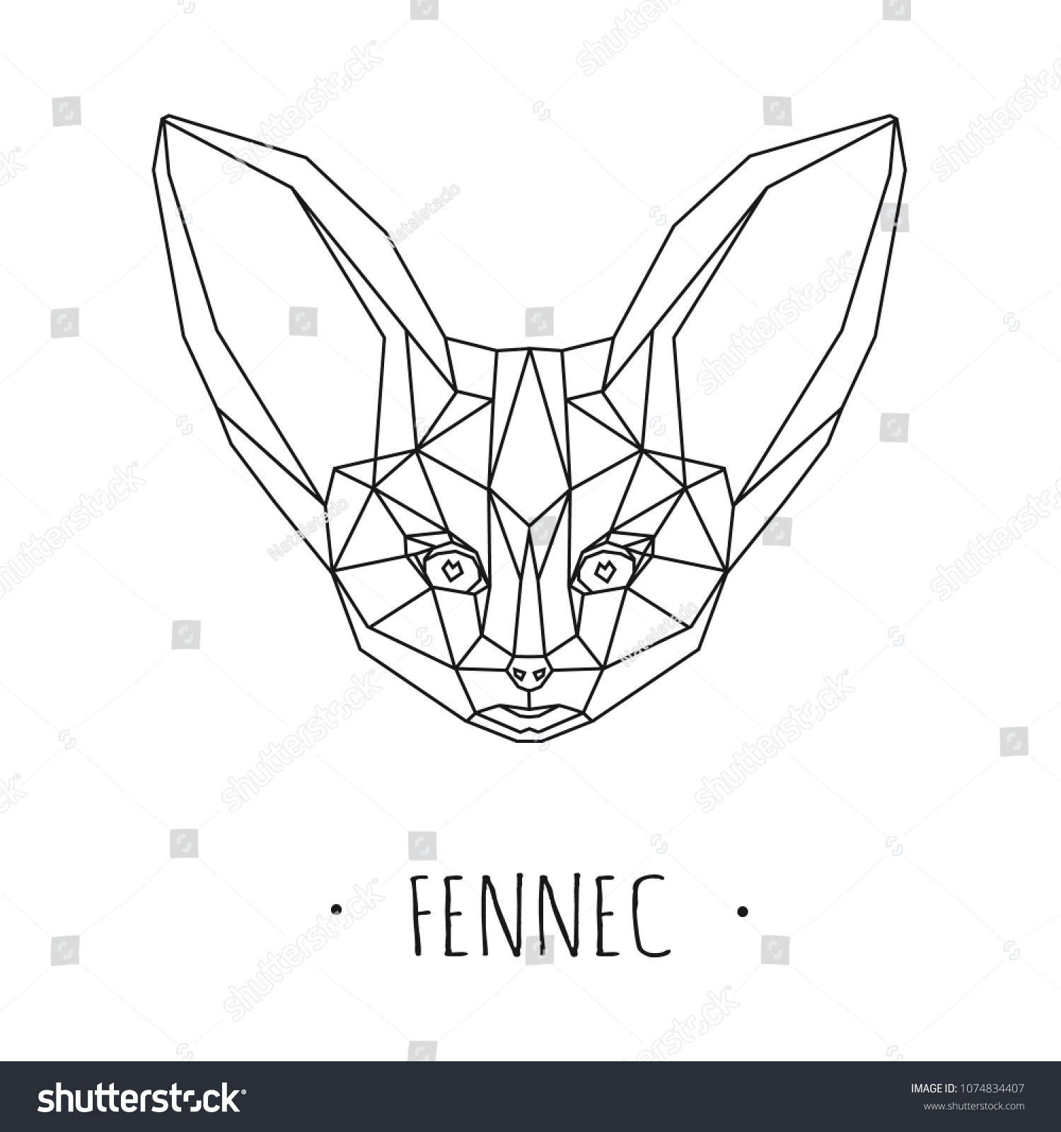 Fennec Stylized Triangle Polygonal Model Vector Stock Vector (Royalty ...