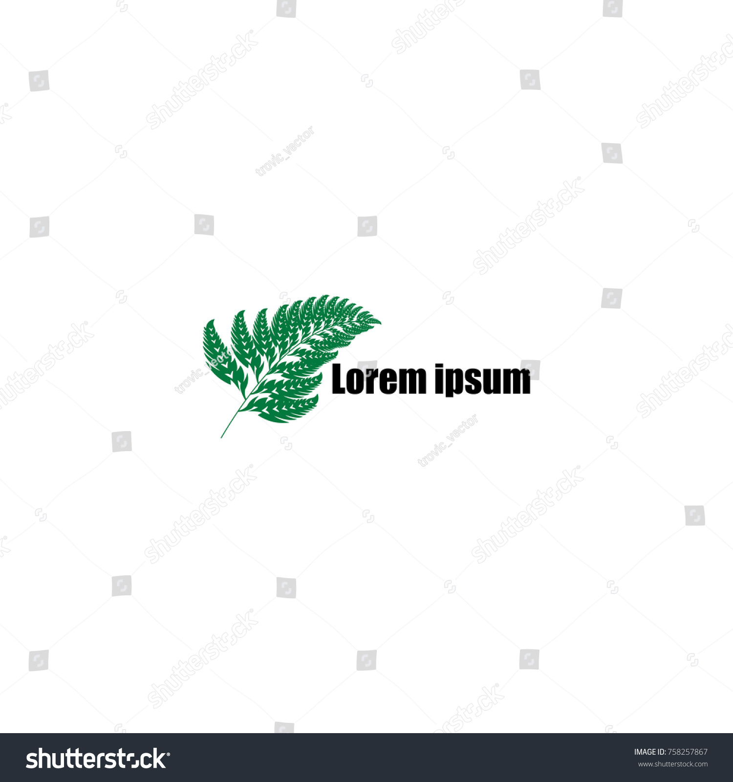 Fern Leaf Icon Logo Vector Stock Vector (Royalty Free) 758257867 ...