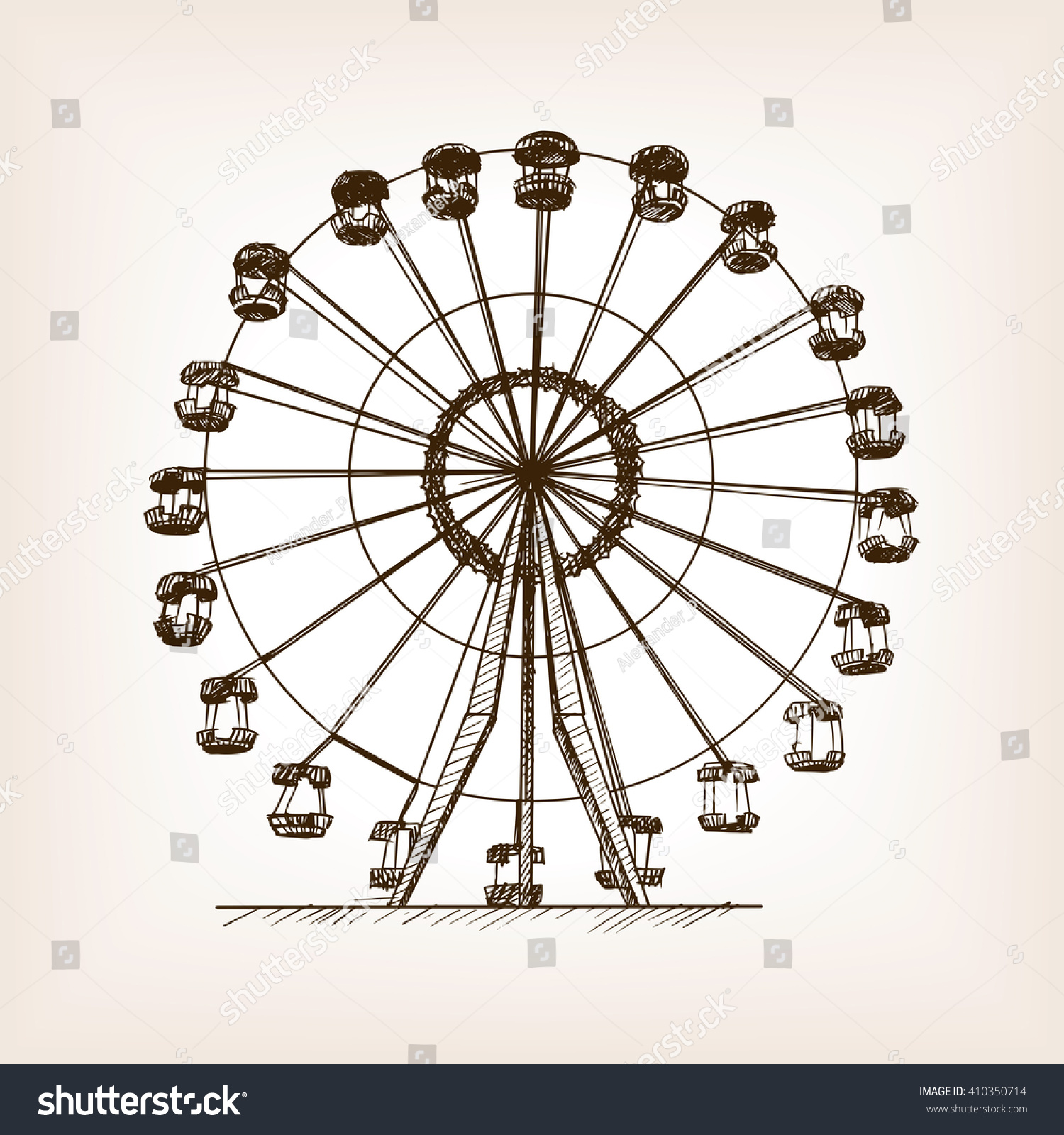Ferris Wheel Sketch Style Vector Illustration Stock Vector (Royalty ... Ferris Wheel Sketch Style Vector Illustration Stock Vector (Royalty ...