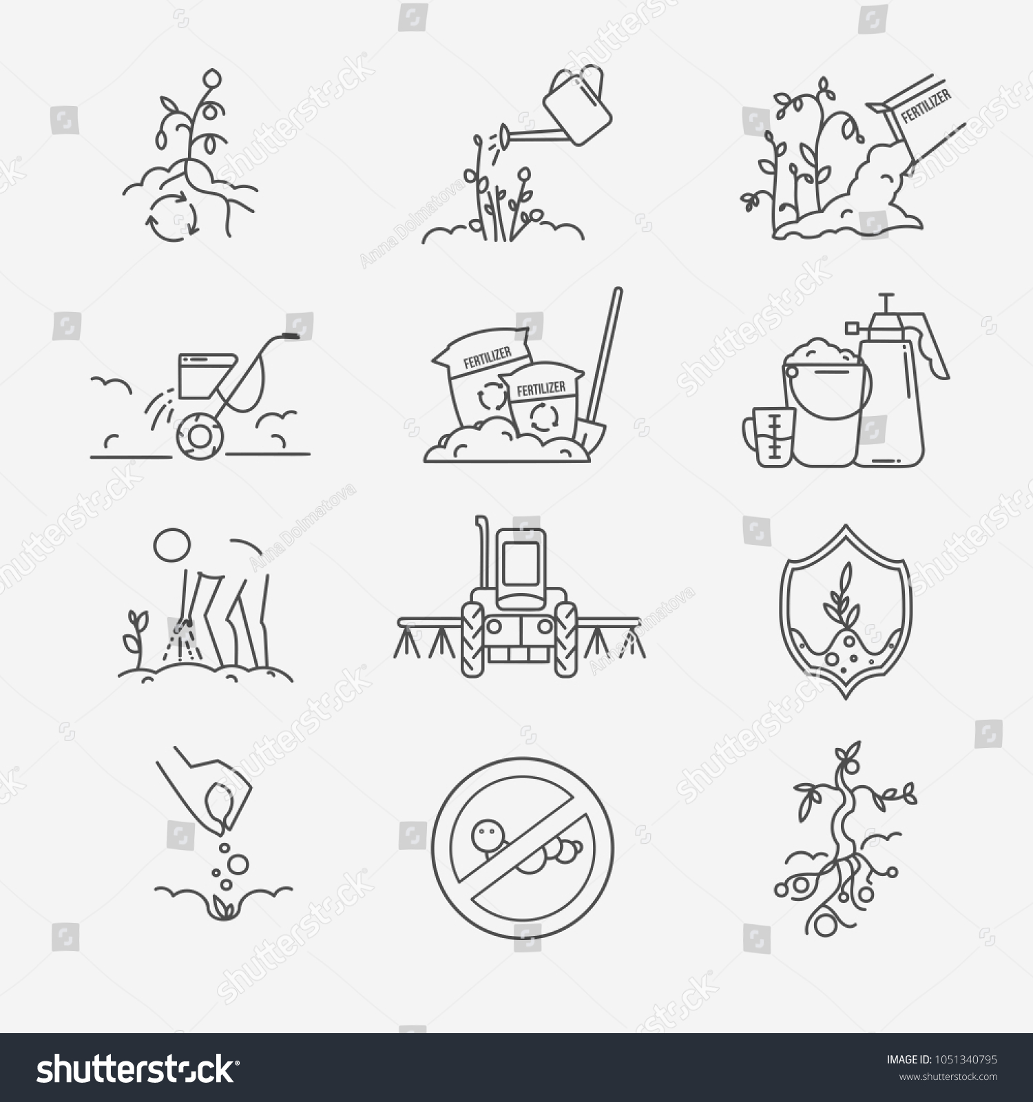 Fertilizer Icons Set Vector Elements Templates Stock Vector (Royalty ...
