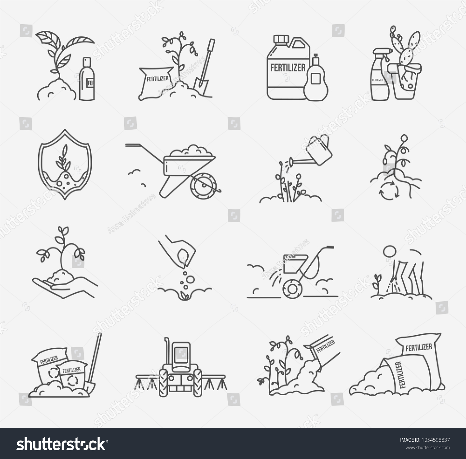 Fertilizer Icons Set Vector Elements Templates Stock Vector (Royalty ...