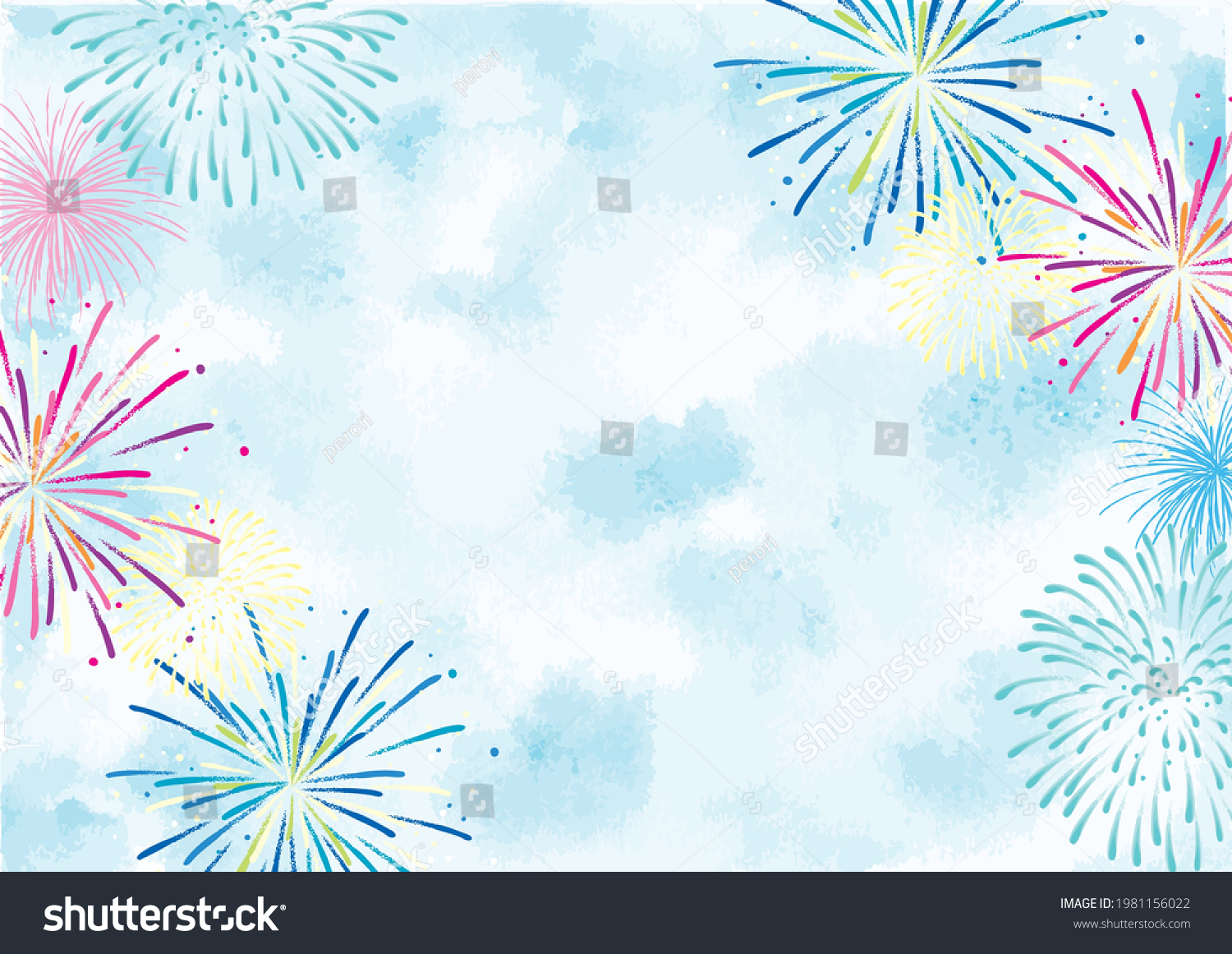 Festive Color Firework Background Vector Illustration Stock Vector ...