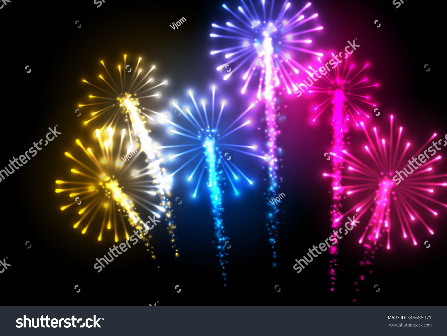 Festive Color Firework Background Vector Illustration Stock Vector ...