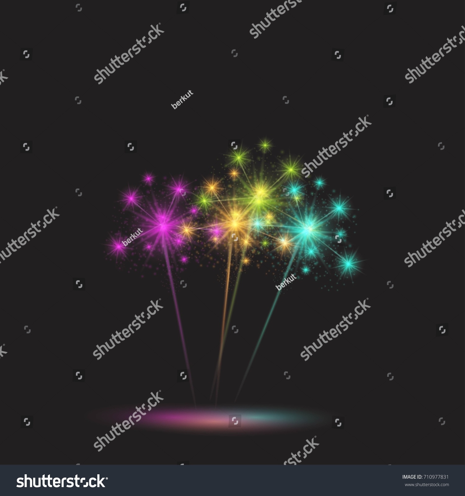 Festive Color Firework Background Vector Illustration Stock Vector ...