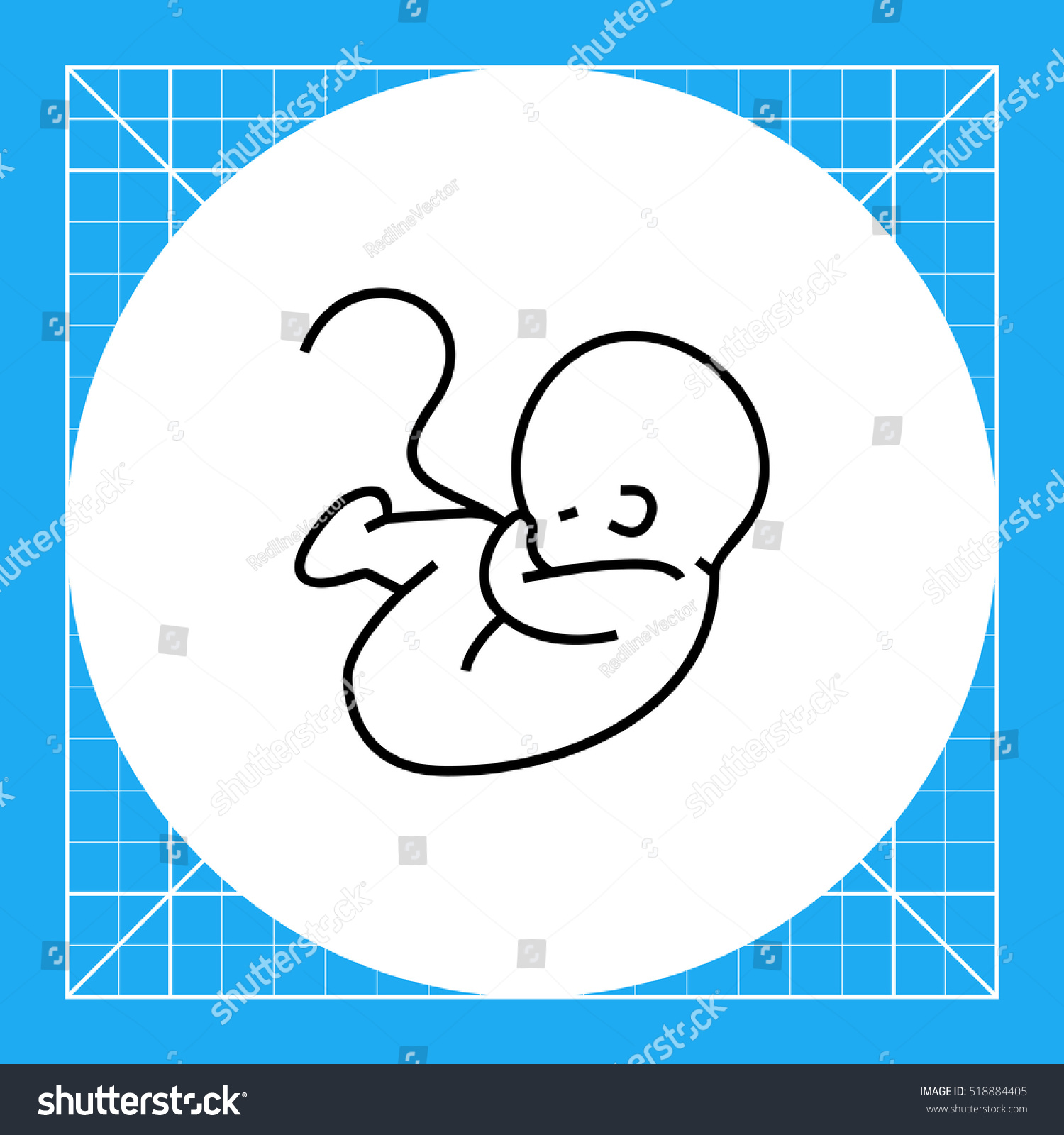 Fetus Icon Stock Vector (Royalty Free) 518884405 | Shutterstock