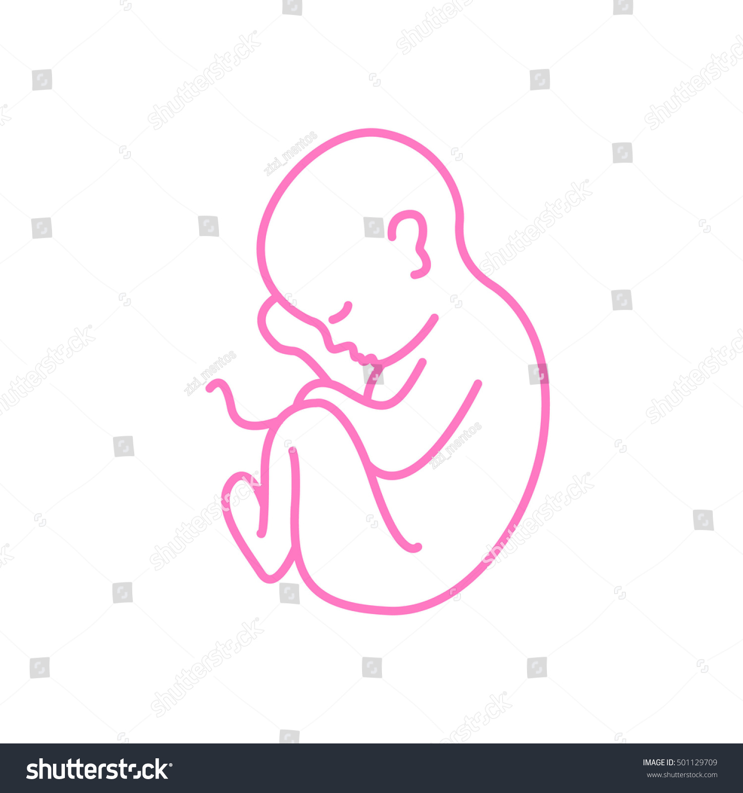Fetus Icon Vector Illustration Stock Vector (Royalty Free) 501129709
