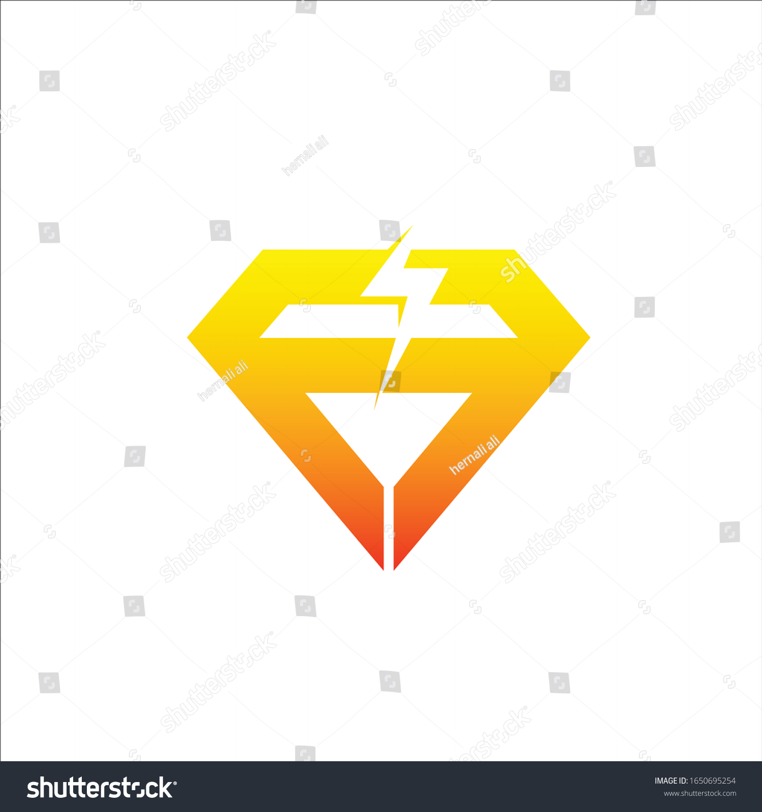 Ff Lighting Formed Diamond Logo Design Stock Vector (Royalty Free ...
