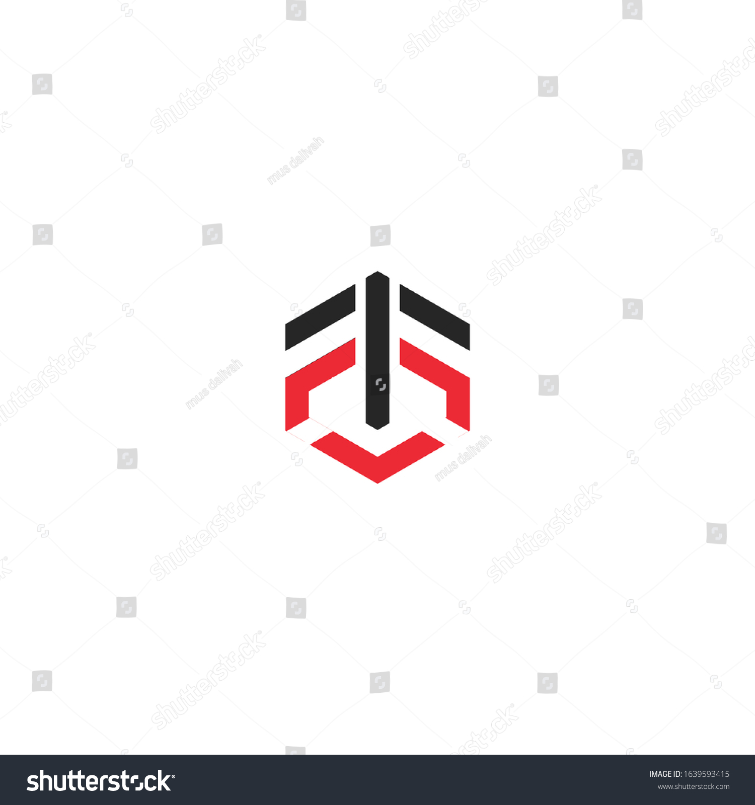 Ff Vector Logo Hexagon Combination Stock Vector (Royalty Free ...