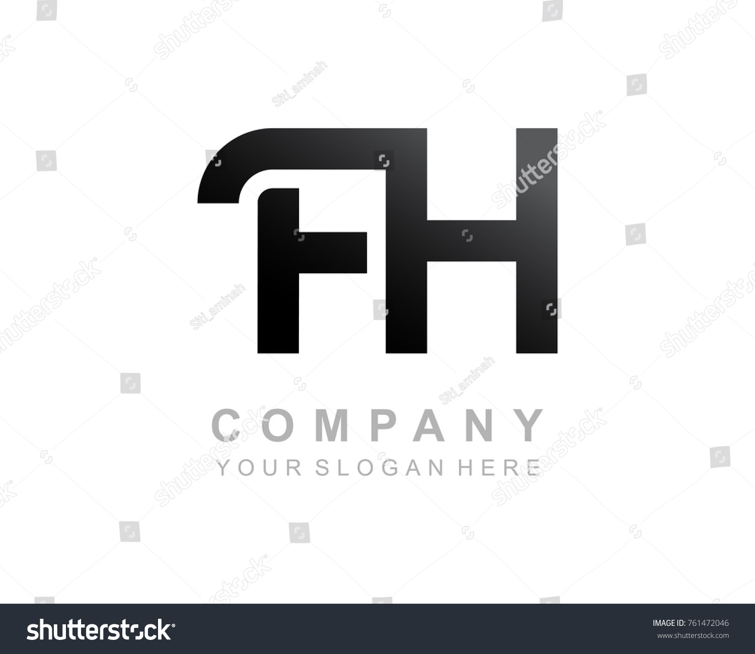 Fh Logo Letter Design Vector: vector de stock (libre de regalías) 761472046