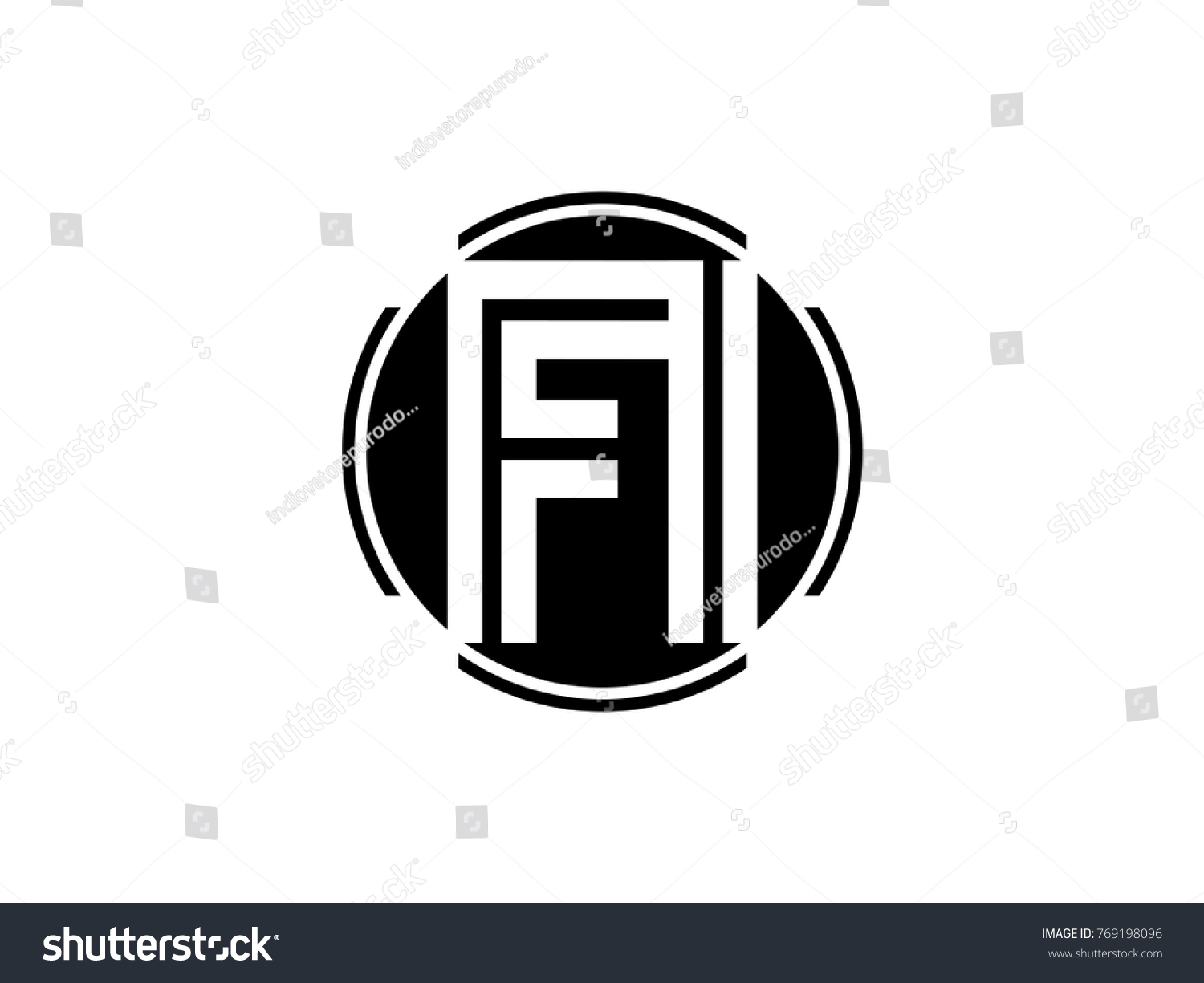 Fi Letter Logo Round Black Stock Vector (Royalty Free) 769198096 ...