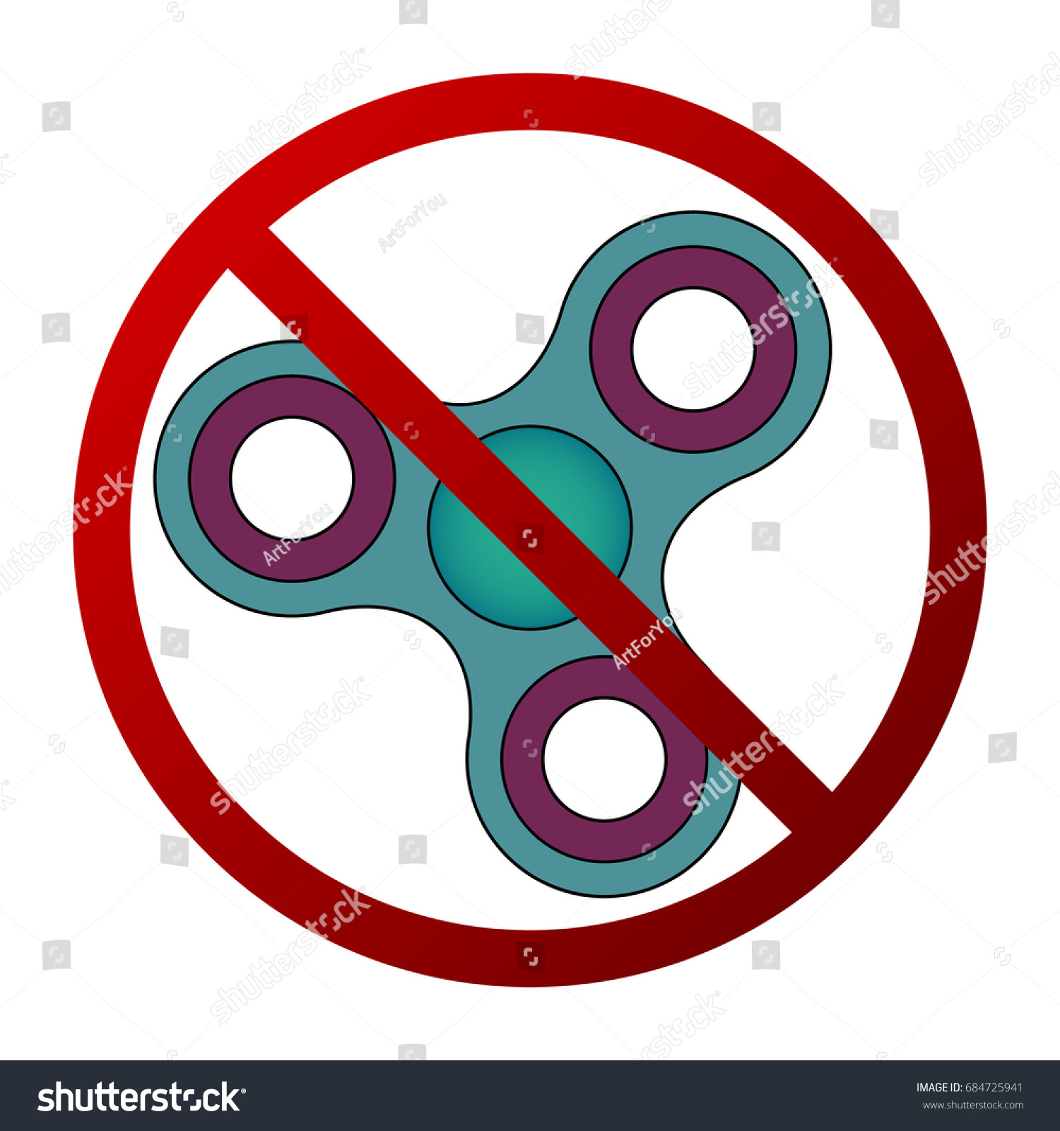 Fidget Spinner Forbidden Sign Vector Isolated Stock Vector (Royalty ...