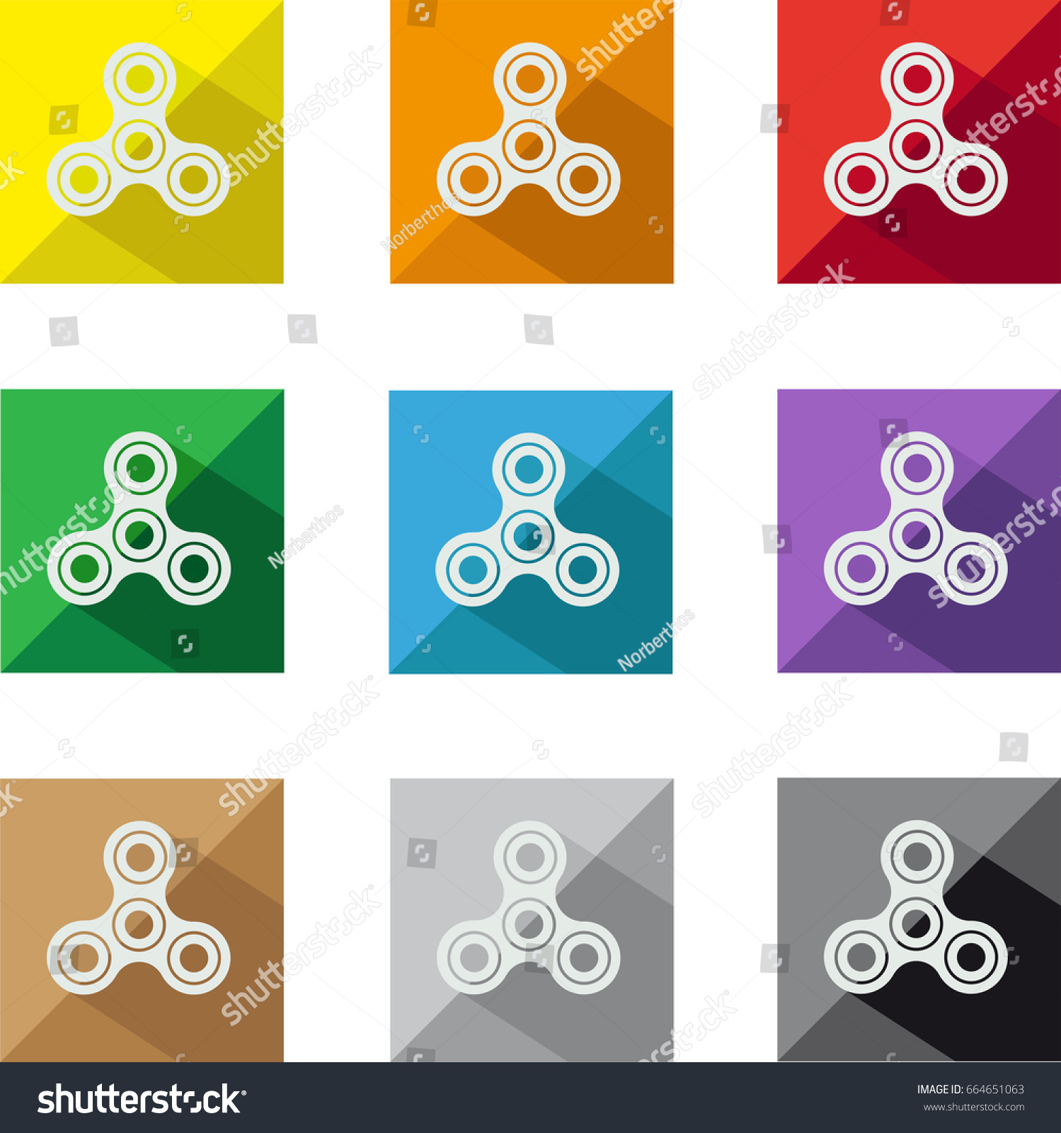 Fidget Spinner Icons Stock Vector (Royalty Free) 664651063 | Shutterstock