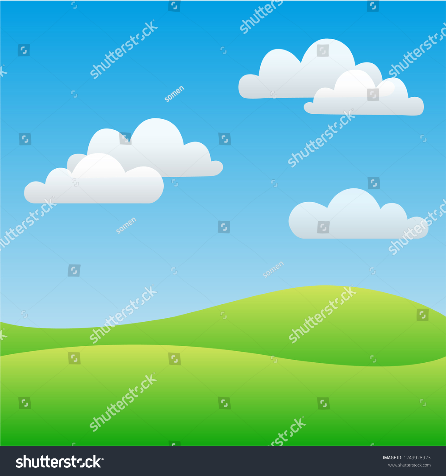 Field Sky Clouds Vector Stock Vector (Royalty Free) 1249928923 ...