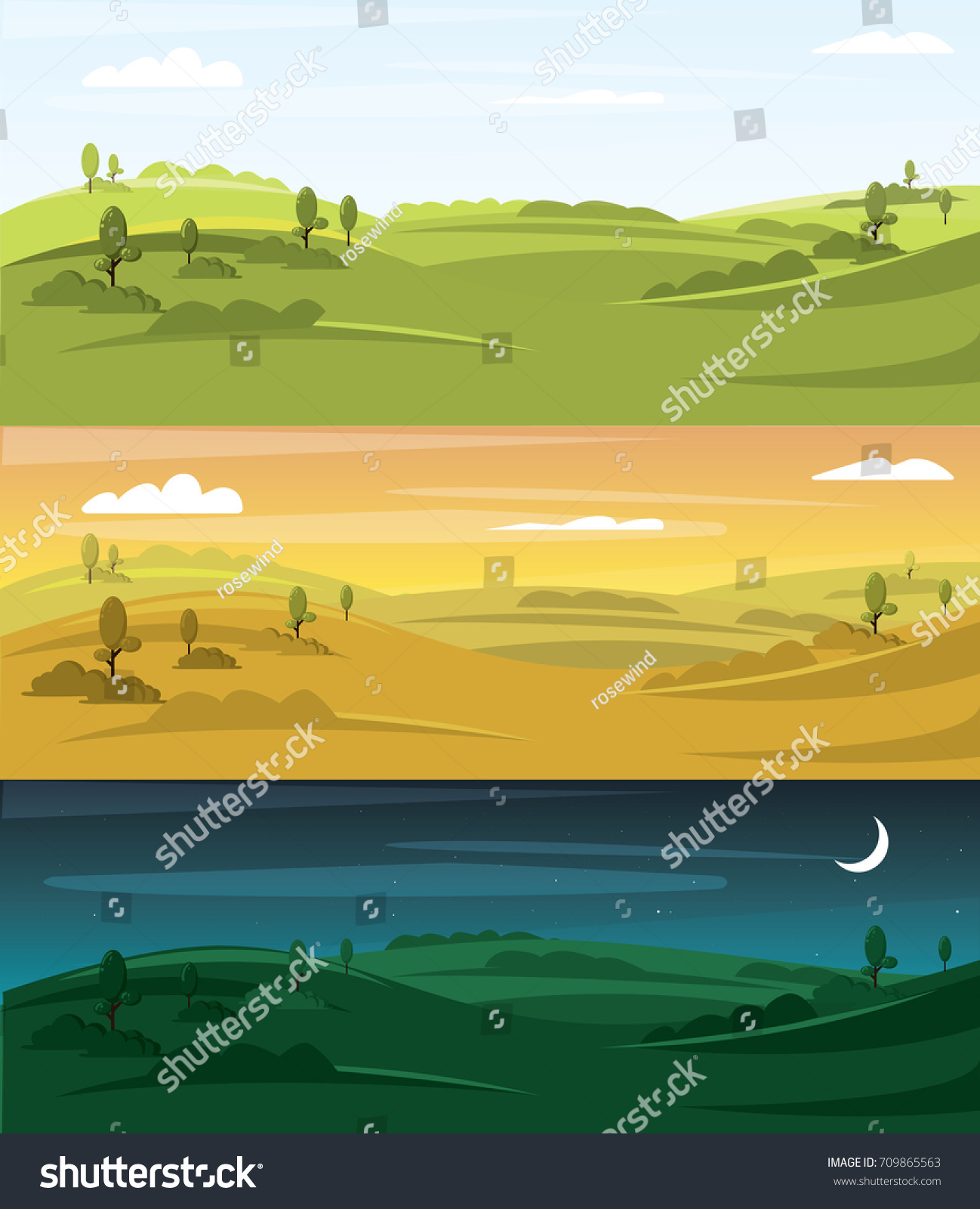 Fields Landscape Vector Illustration Landscape Background Stock Vector ...