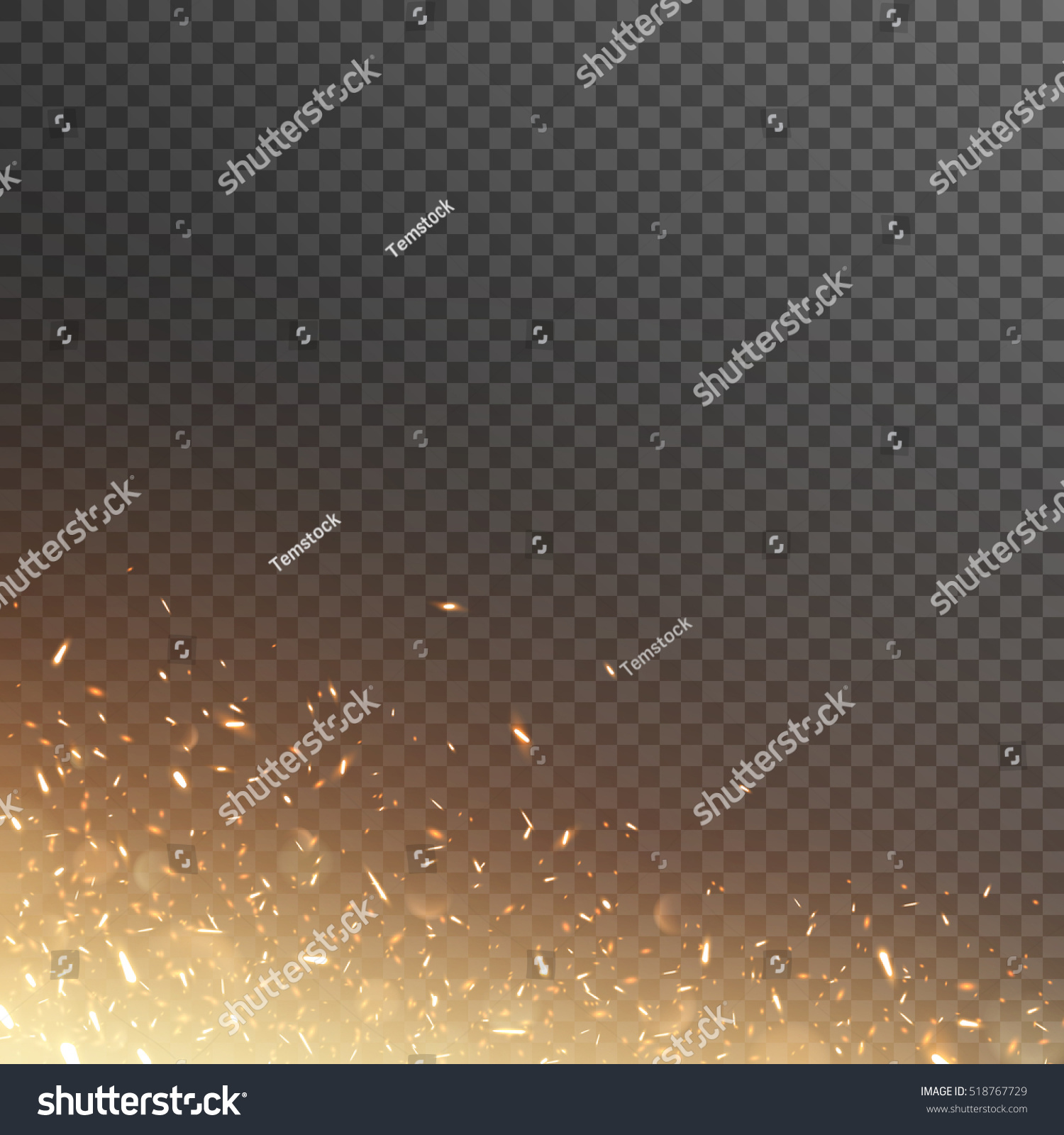 Fiery Sparks Glowing Particles Vector Effect Stock Vector (Royalty Free ...