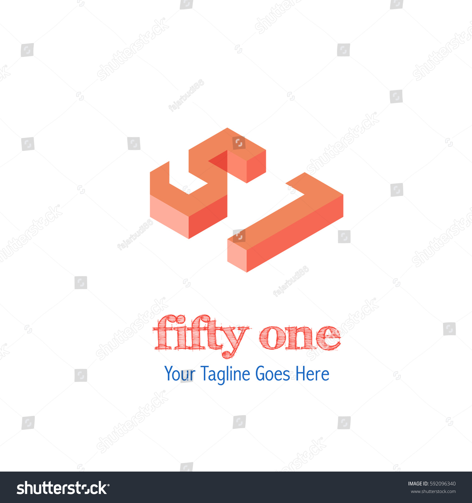 Fifty One Logo Stock Vector (Royalty Free) 592096340