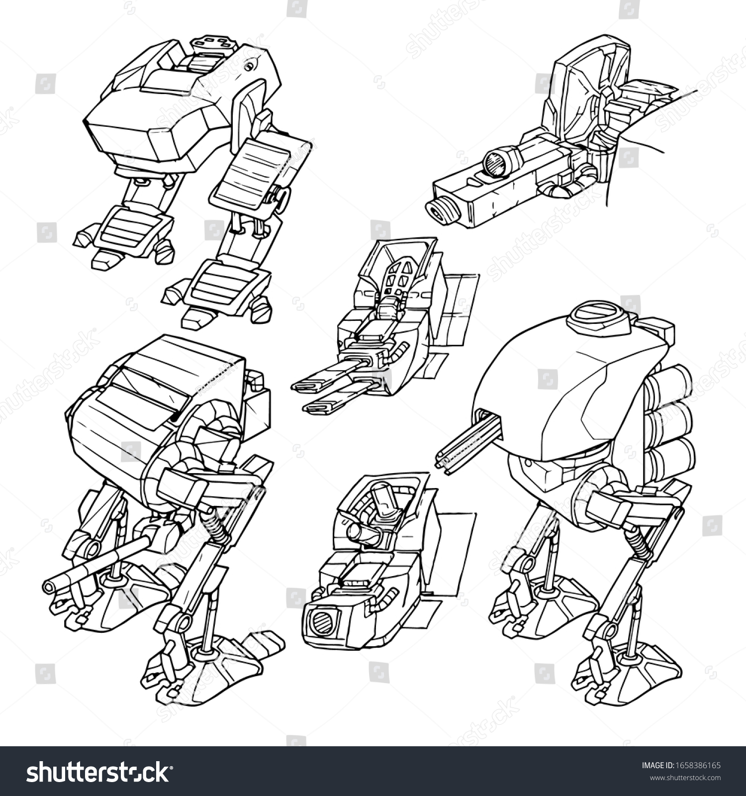 Fighting Robots Machines Vector Illustration Stock Vector (Royalty Free ...