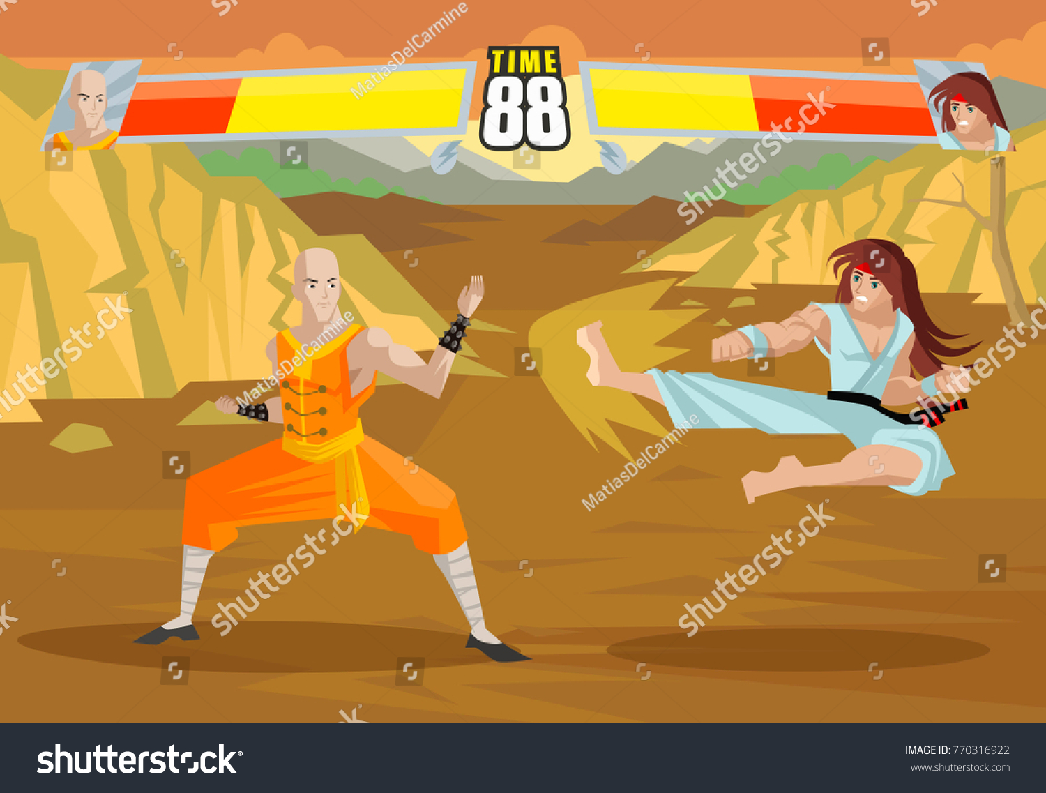 Fighting Video Game Screen Stock Vector (Royalty Free) 770316922