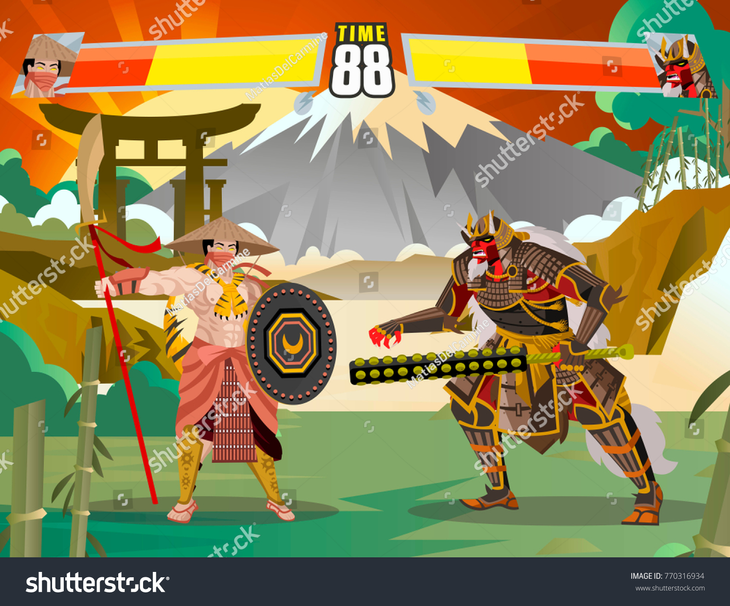 Fighting Video Game Screen Stock Vector (Royalty Free) 770316934